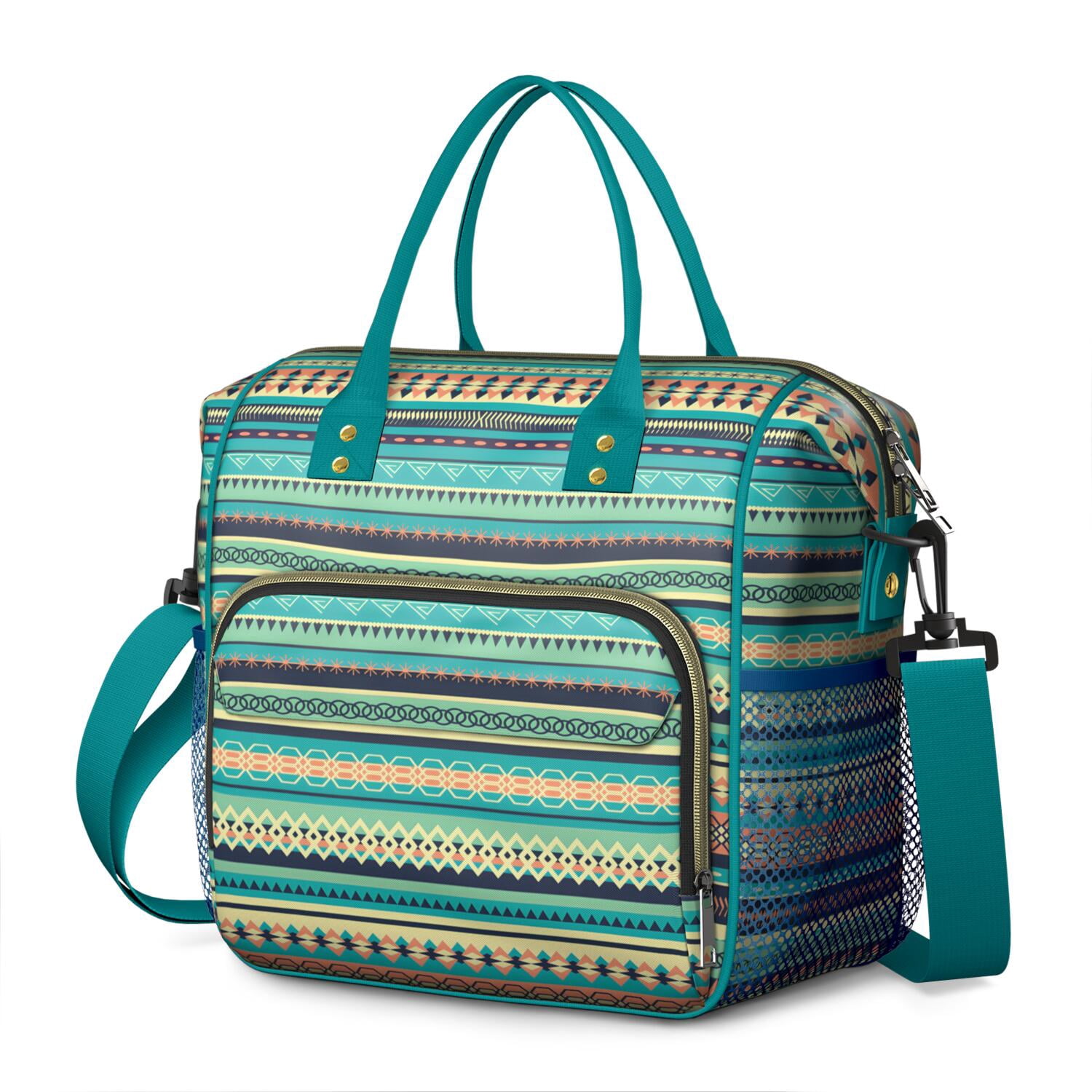 Aesthetic Lunch Box for Adults, Boho Style Large Reusable Lunch Tote ...