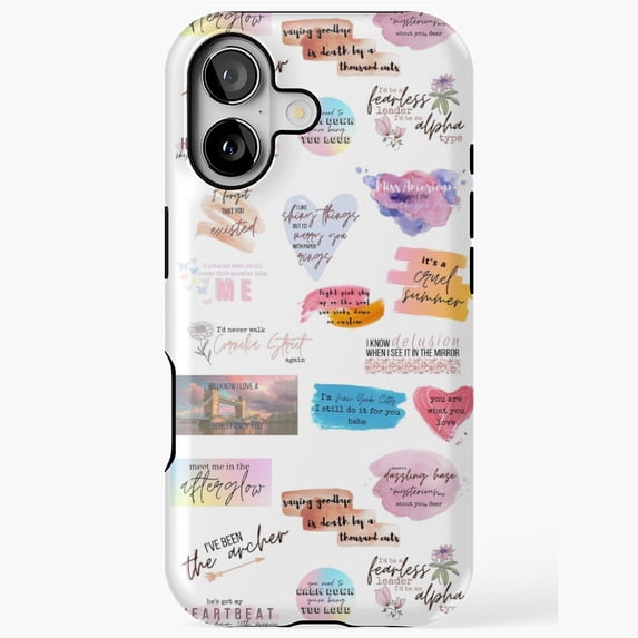 Aesthetic Lyric Collage Phone Case iPhone 17 through 11 Pro Max ...