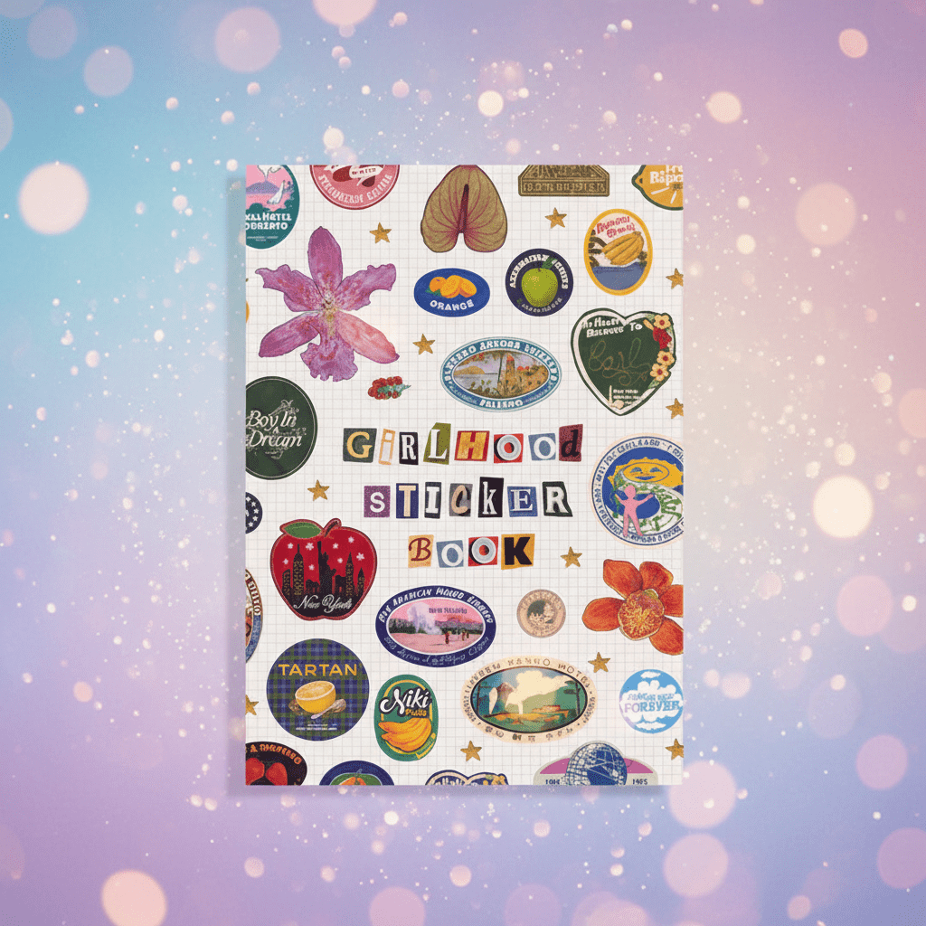 Aesthetic Memory Sticker Book - 6 Sheets of Letters, Decorative Bows ...