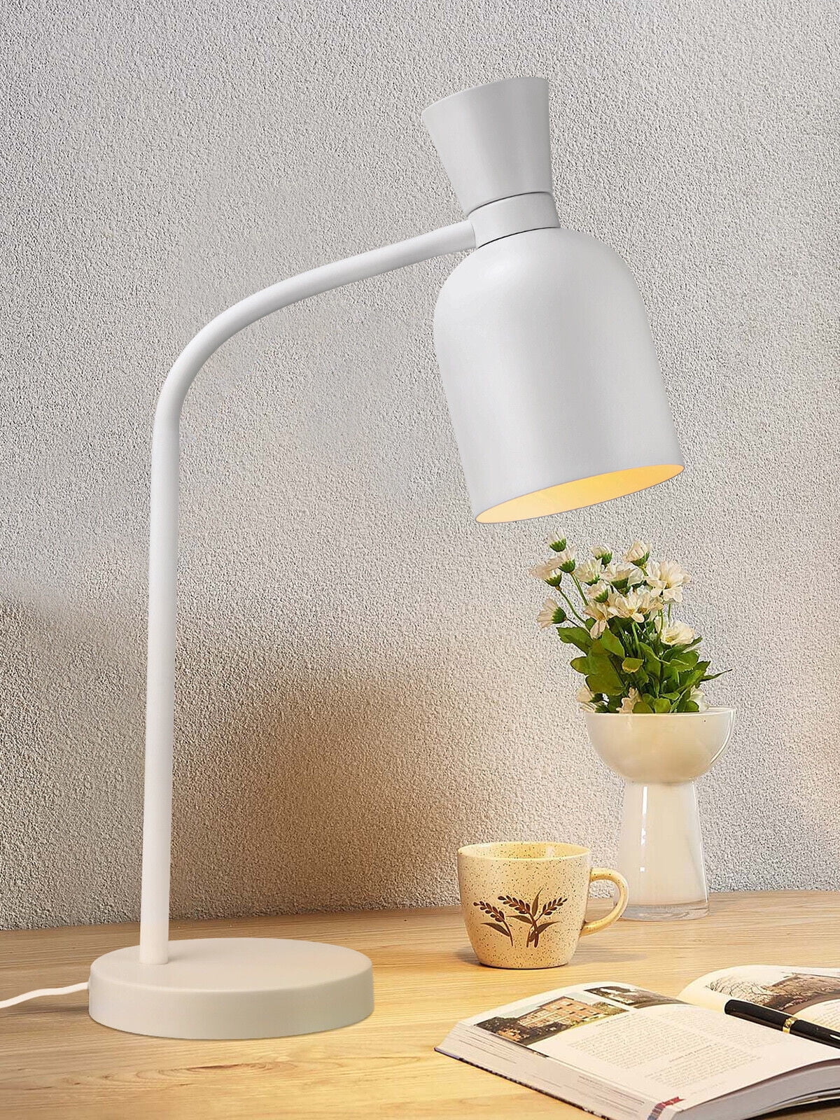 Aesthetic Metal Desk Lamp, Vase Shape, E26 Base, Max 60W, Modern Goose ...