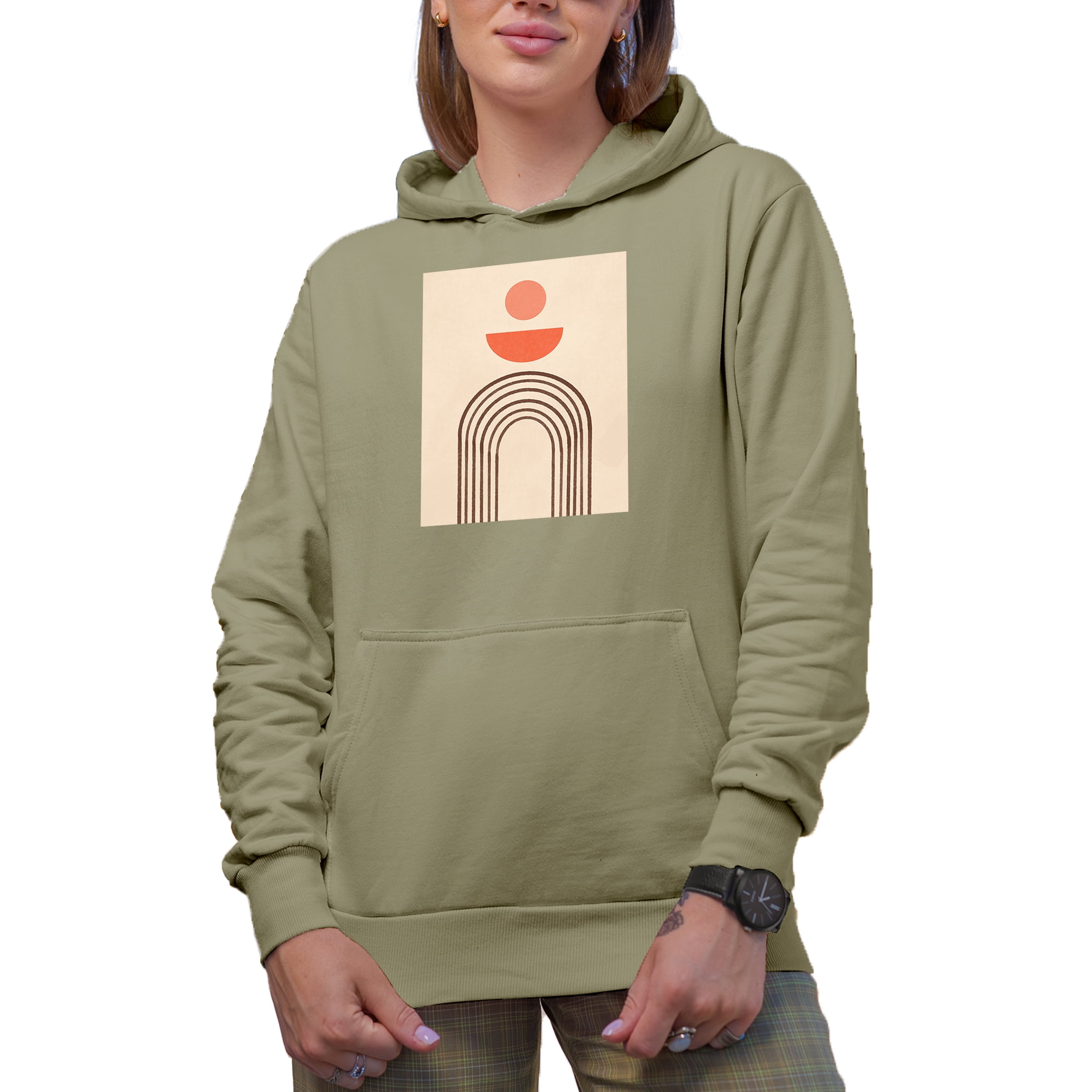 Aesthetic Minimalism Boho Geometric Rainbow Art Merch Gift, Sand Hooded ...