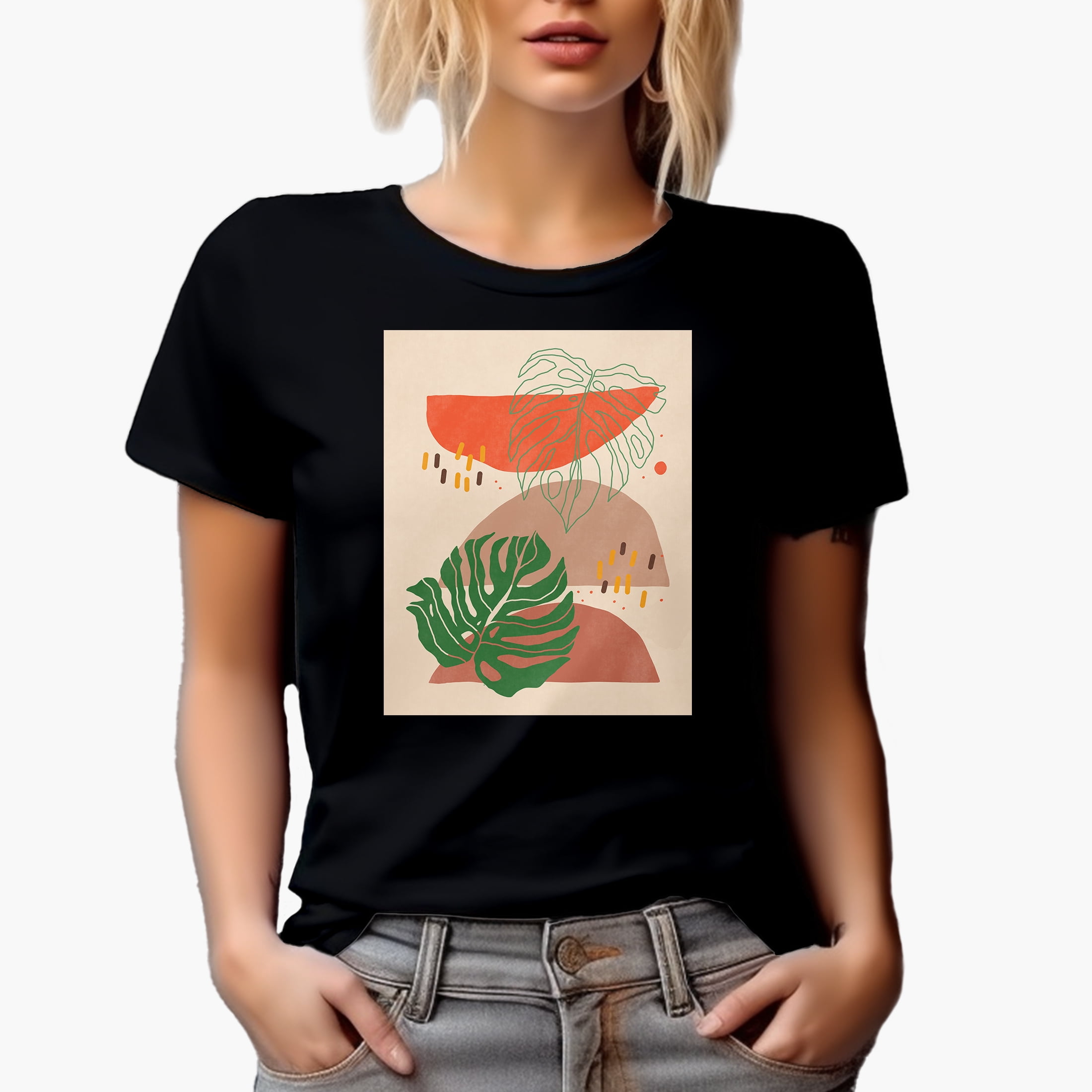Aesthetic Minimalism Boho Tropical Leaves Art or Design Merch Gift ...