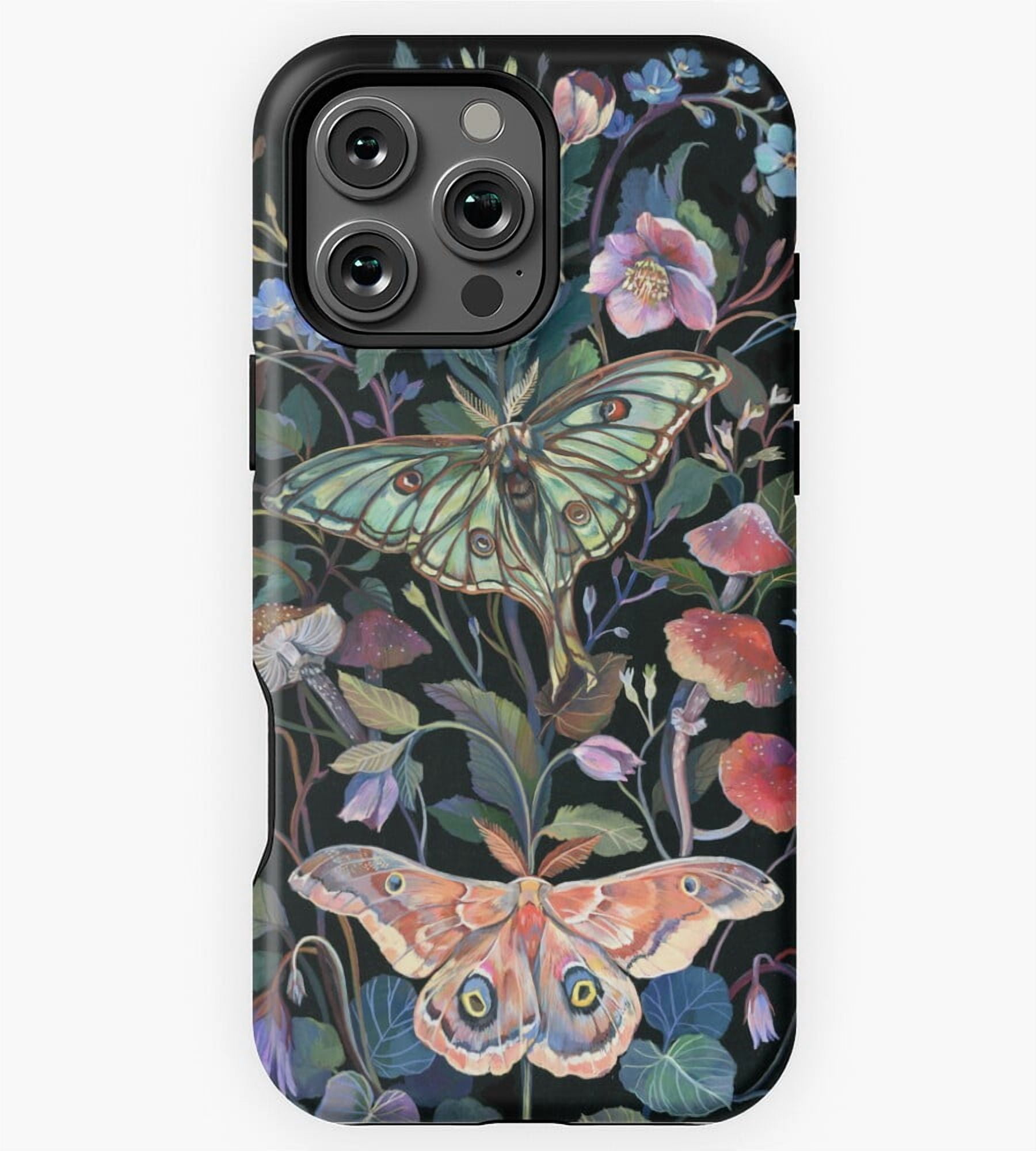Aesthetic Moon Moth Art GA054 Phone Case for iPhone 11 to 17 Pro Max ...