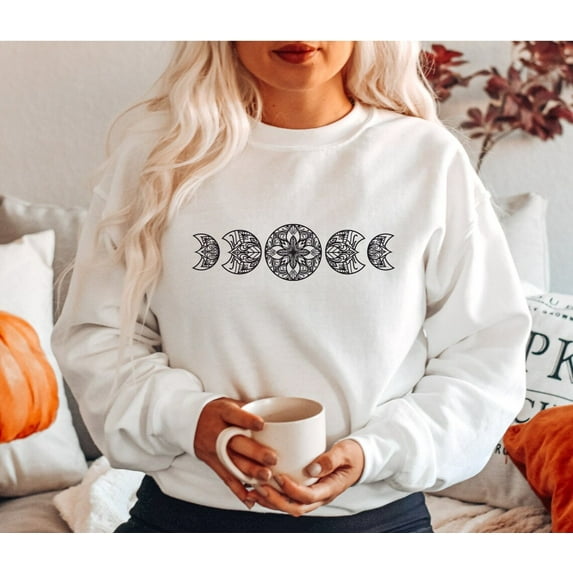 Aesthetic Moon Phases Sweater, Moon Phases Graphic Sweatshirt, Mystic ...