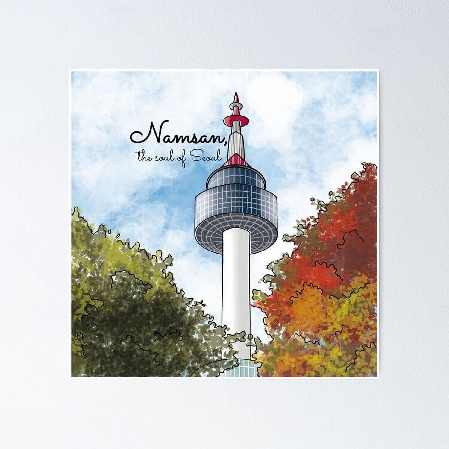 Aesthetic Namsan Tower: Seoulâ€™s Iconic Landmark Poster, 8x12 UNFRAMED ...