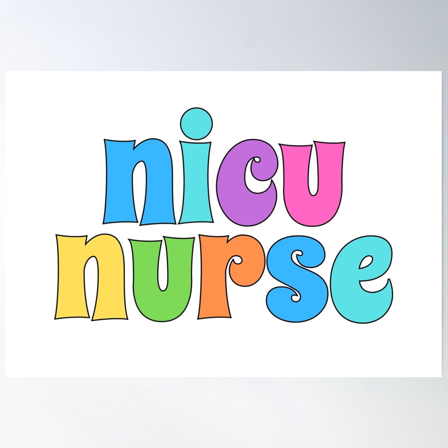 Aesthetic Nicu Nurse Retro Rainbow Poster Wall Art, Modern Wall Decor ...