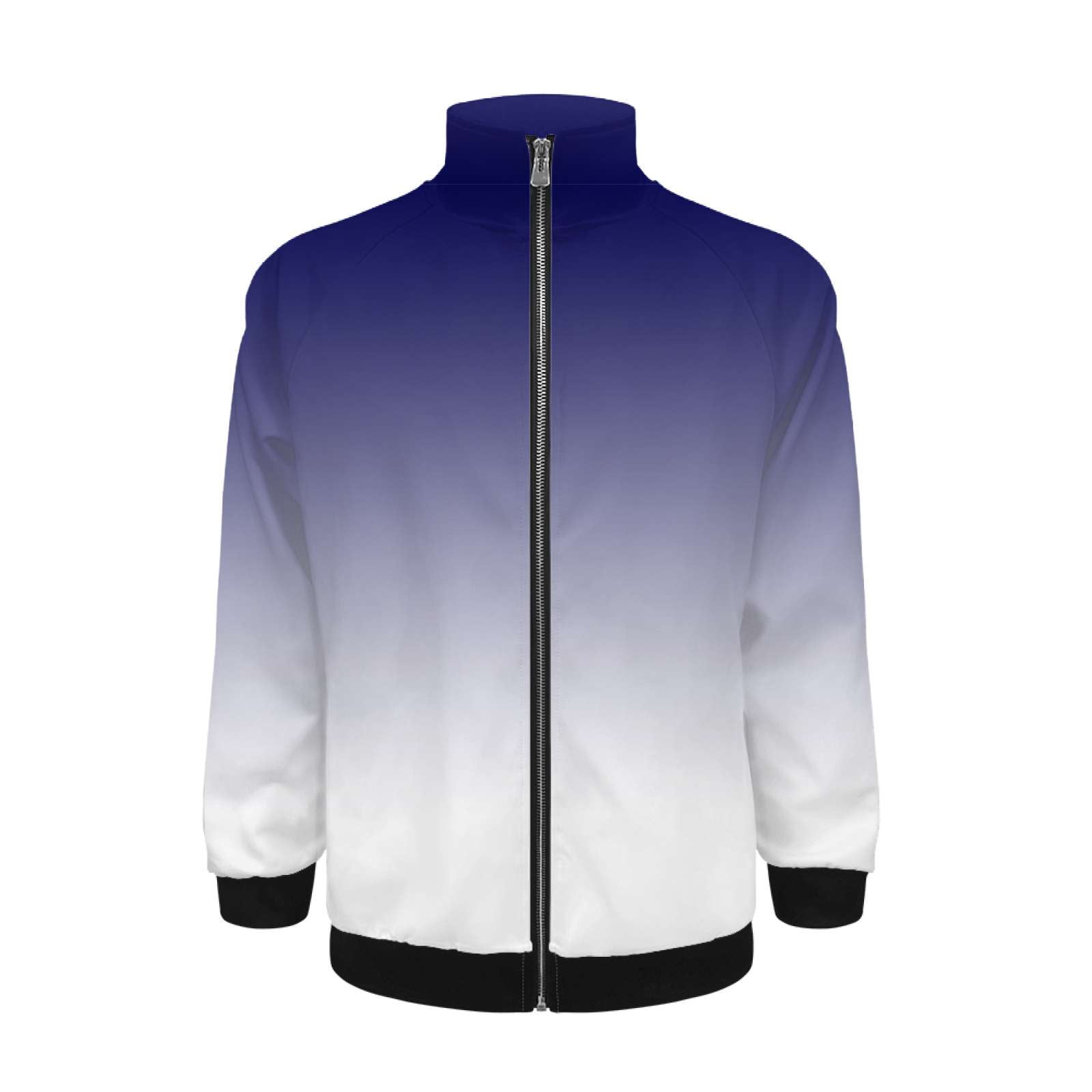 Aesthetic Night Blue And White Gradient Jacket Men's Street Cool Long ...