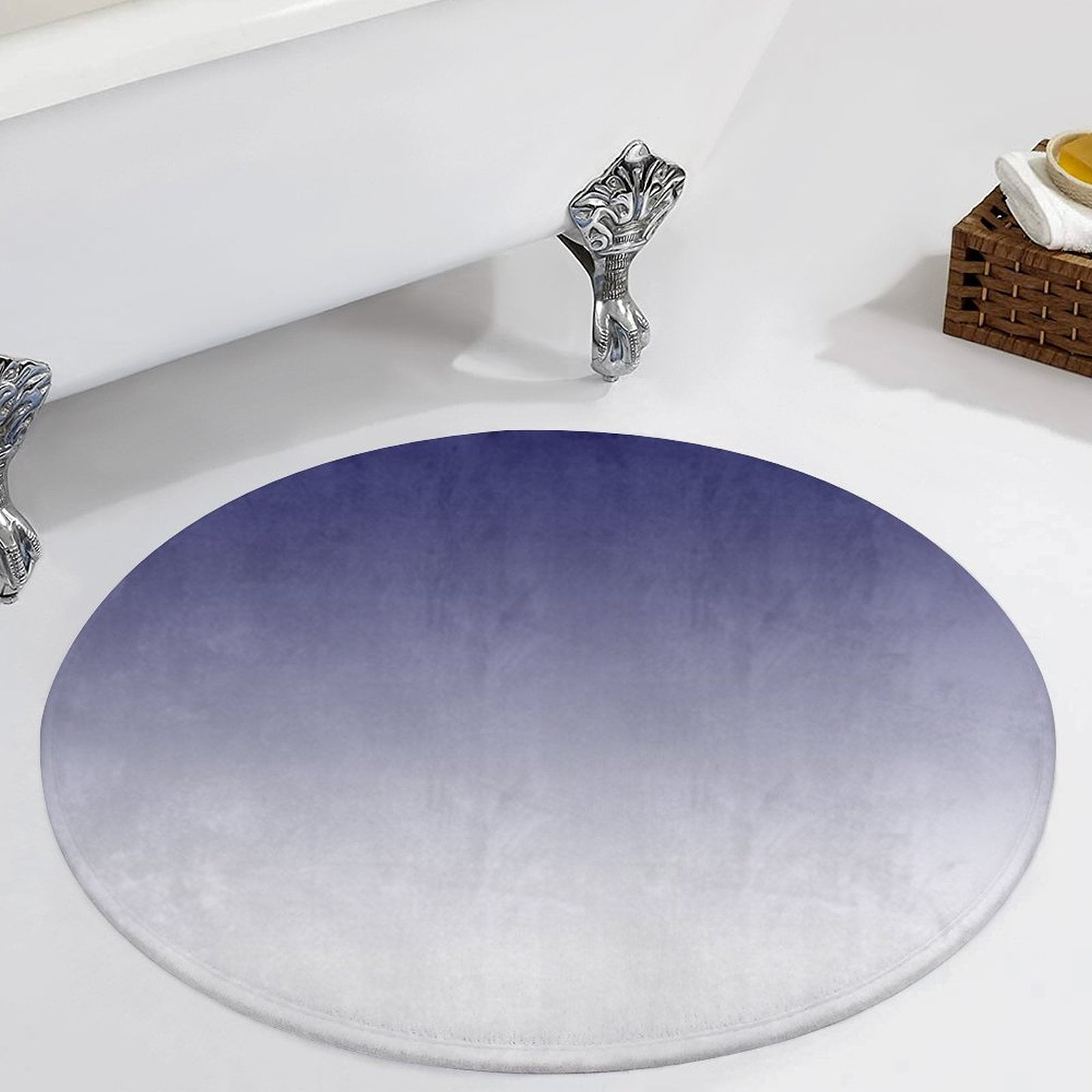 Aesthetic Night Blue And White Gradient Round Carpet Circle Rug Outdoor ...