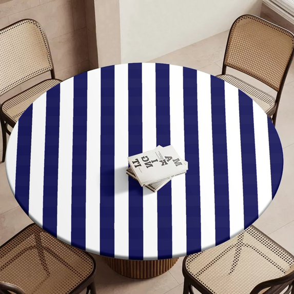 Aesthetic Night Blue And White Vertical Round Table Cover Kitchen ...