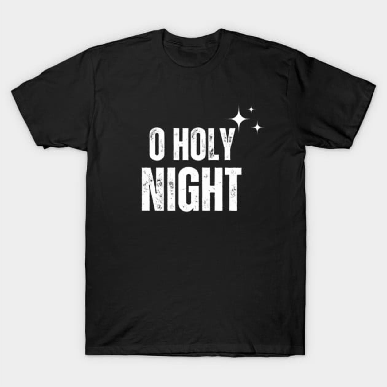 Aesthetic O Holy Night Minimalist Christmas Typography Graphic Unisex T-Shirt M2583, Up to Size ...