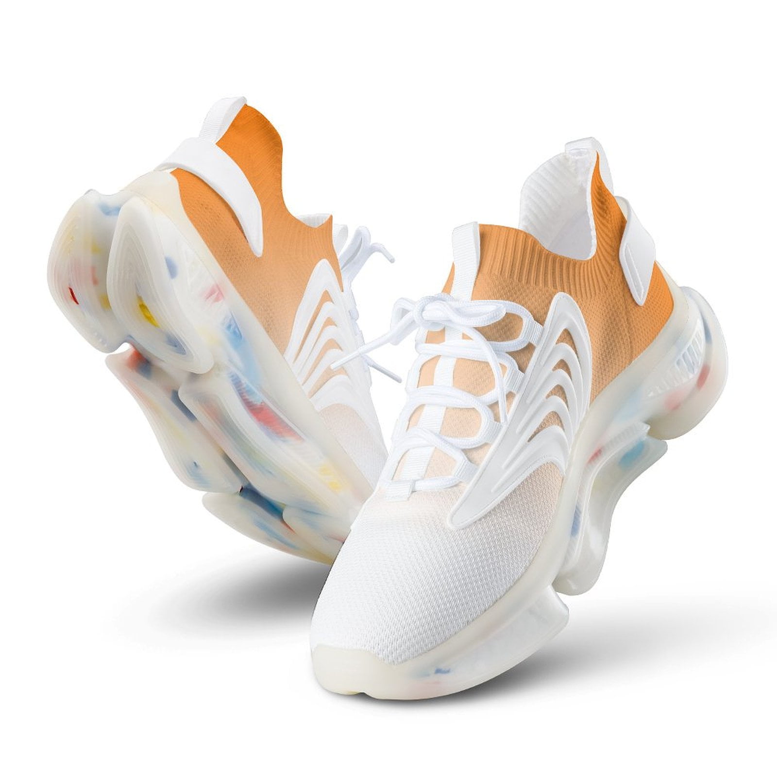 Aesthetic Orange And White Gradient Walking Shoes for Men Woman ...