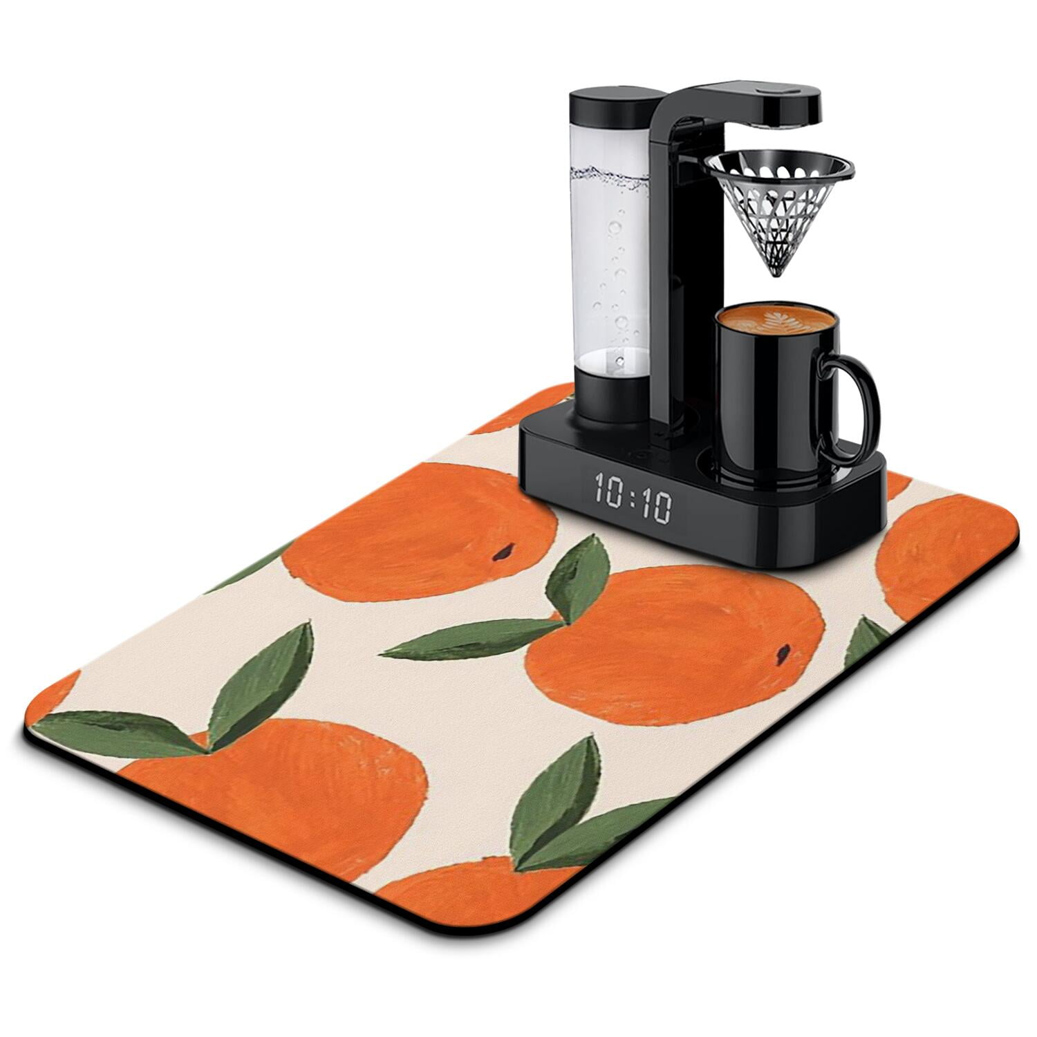 Aesthetic Orange Design Coffee Mat - Multipurpose Non-Slip Mat for ...