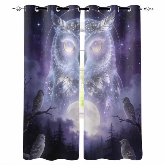 Aesthetic Owls Blackout Curtains for Bedroom/Living Room, Thermal ...