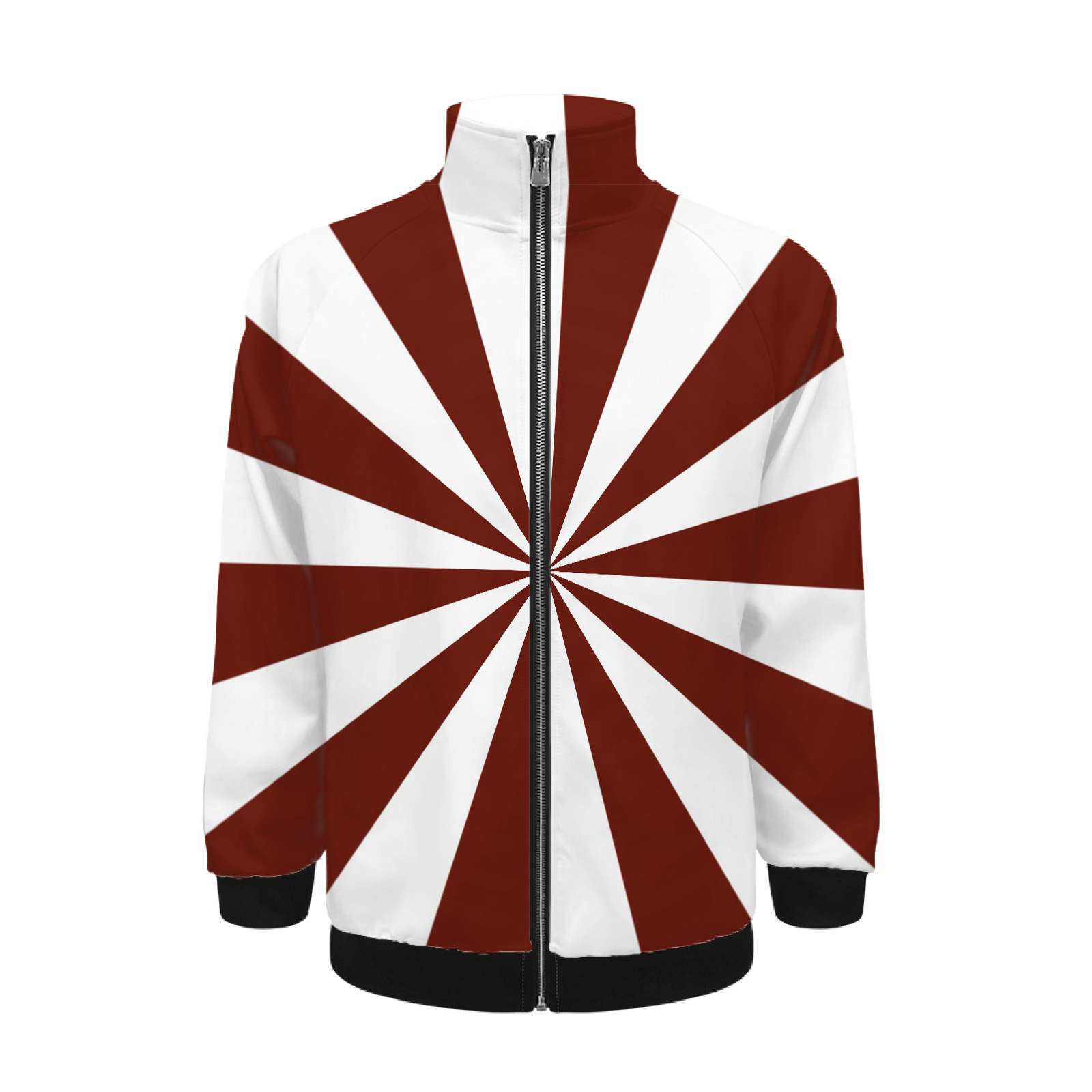 Aesthetic Oxide Red And White Sunburst Jacket Men's Street Cool Long ...