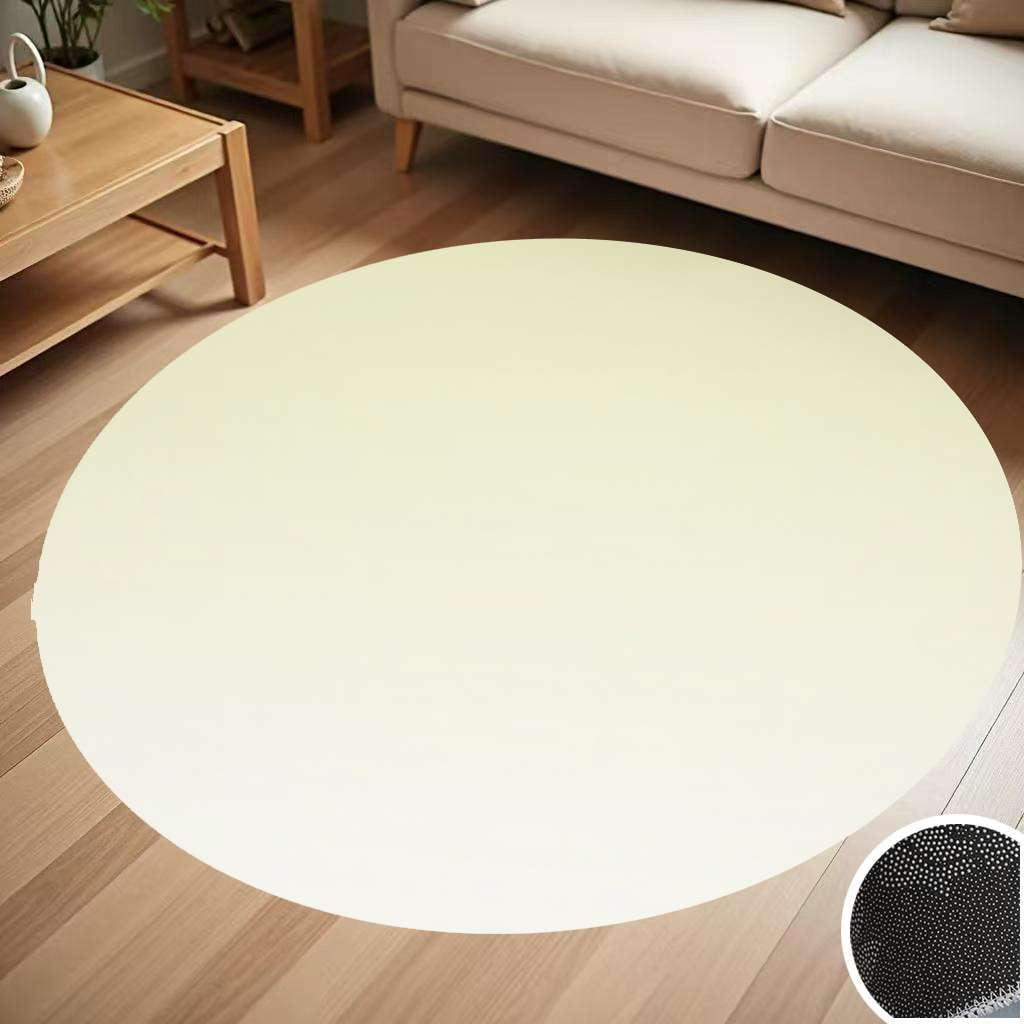 Aesthetic Oyster White And White Gradient Round Carpet Living Room ...