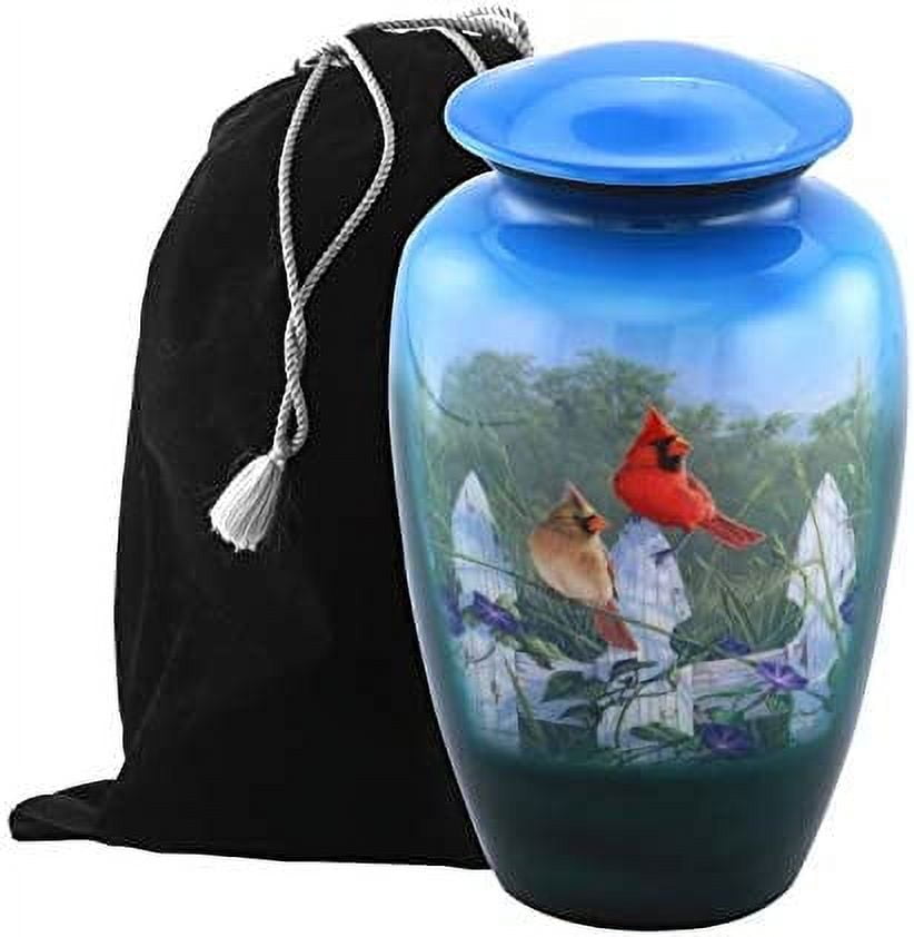 Aesthetic Painted Cremation Urn - Affordable Metal Urn - Hand Painted ...