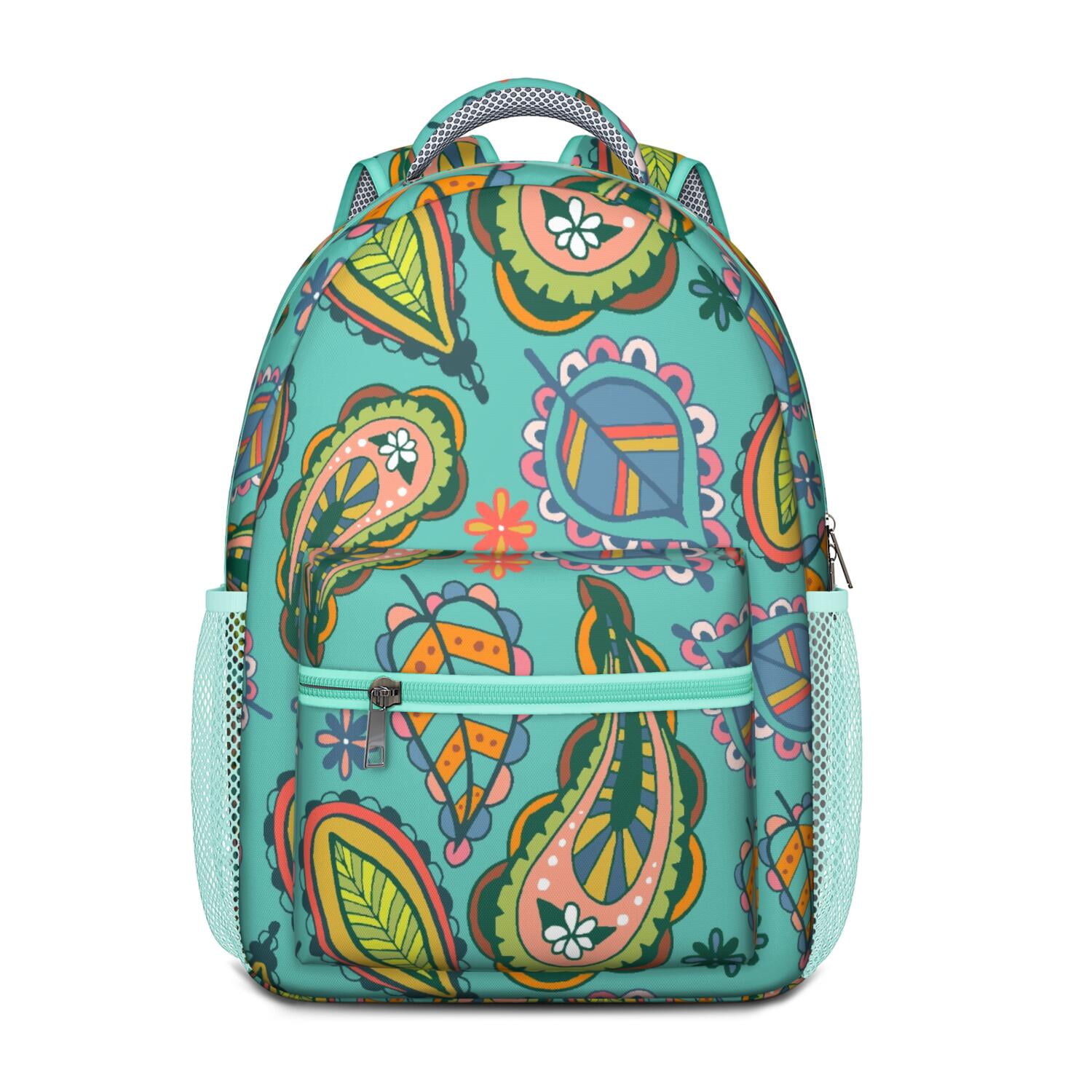 Aesthetic Paisley Design Waterproof Backpack - Colorful Ethnic Print ...