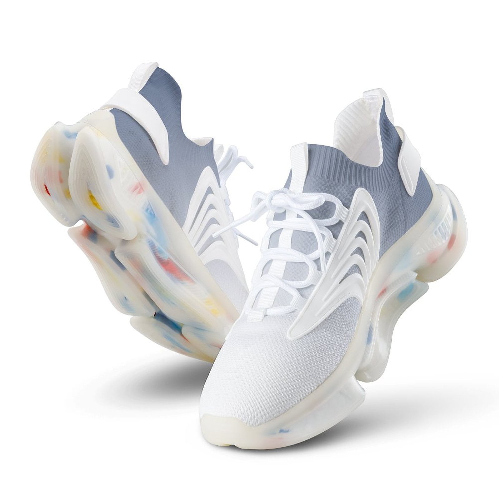 Aesthetic Pastel Blue And White Gradient Walking Shoes for Men Woman ...