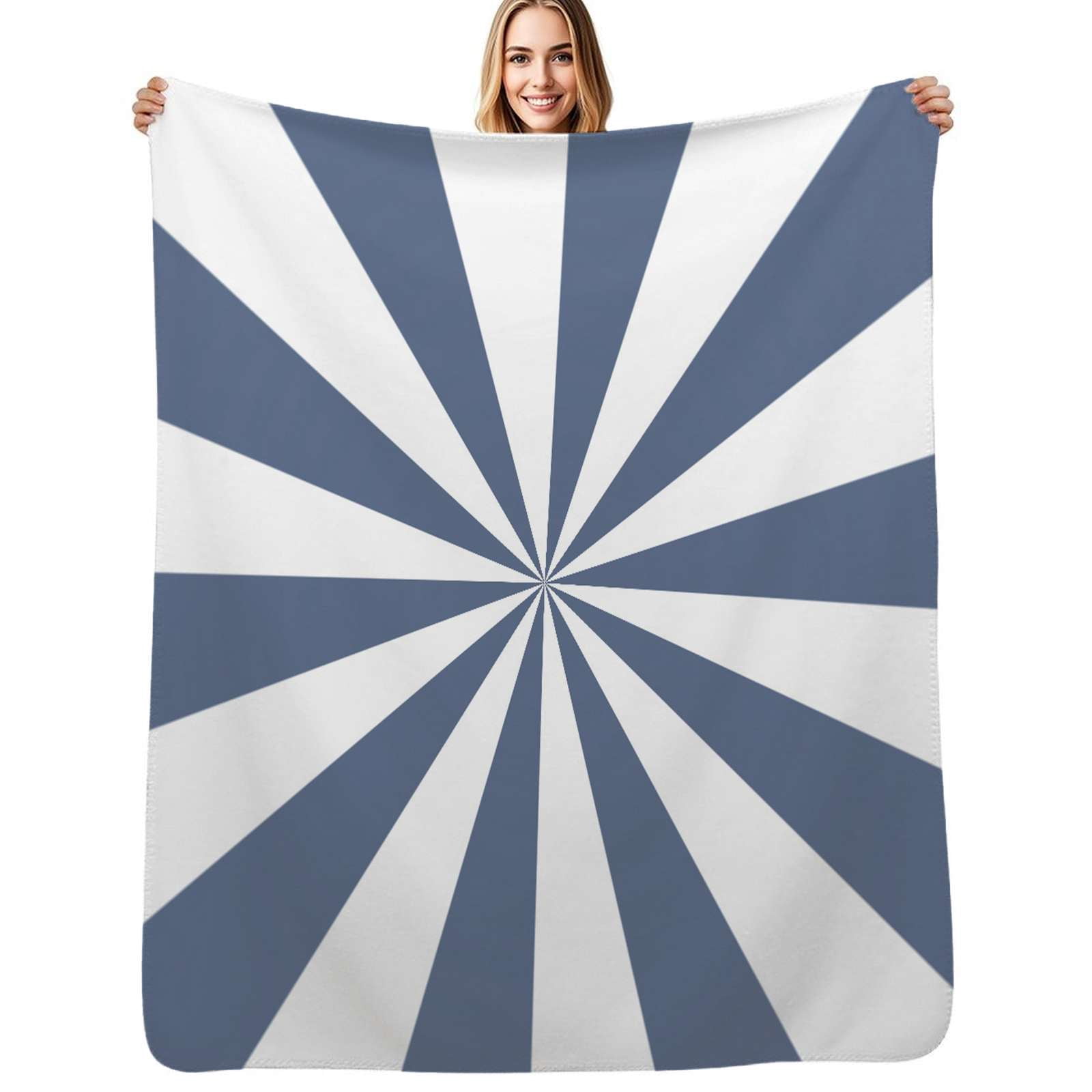 Aesthetic Pastel Blue and White Sunburst Flannel Blankets Soft Warm ...