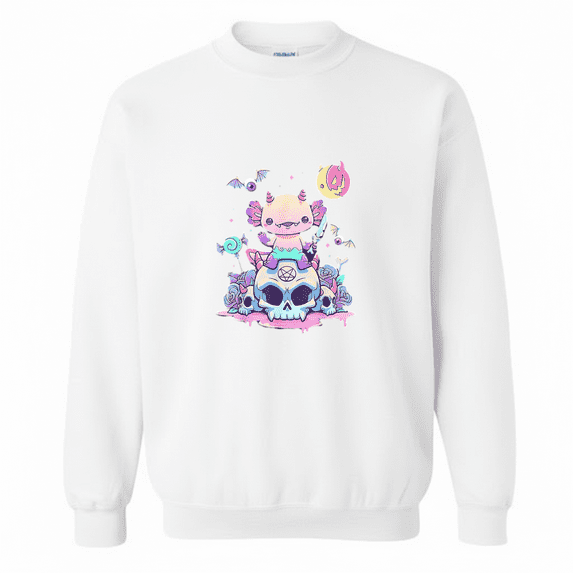 Aesthetic Pastel Goth Axolotl Cute Creepy Kawaii Anime Sweatshirt up to ...