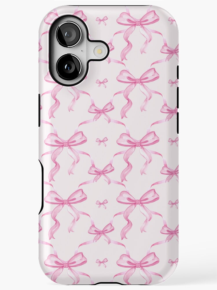 Aesthetic Pastel Pink Ribbons and Bows iPhone Case Compatible with ...