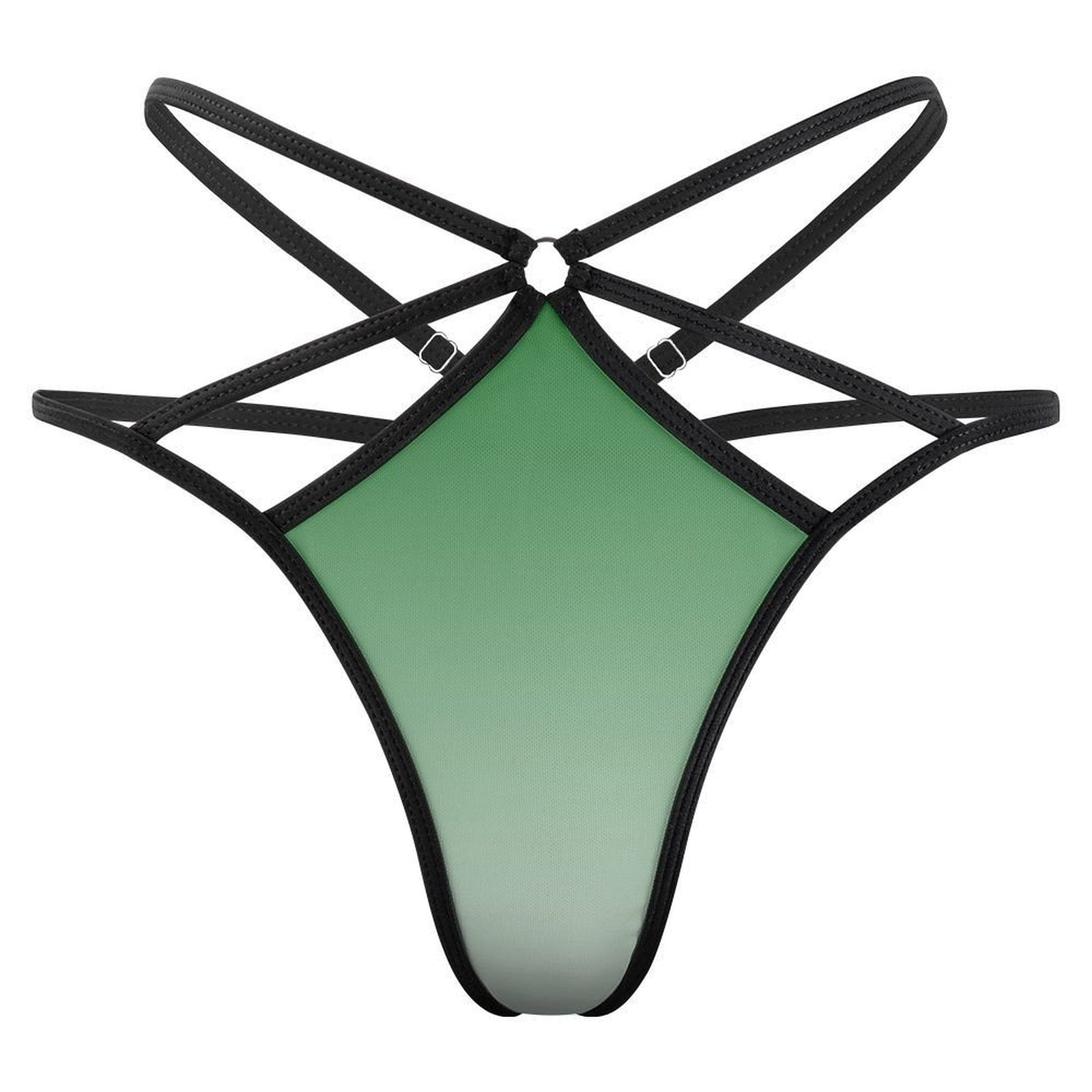 Aesthetic Patina Green And White Gradient Open Type Women's Panties ...
