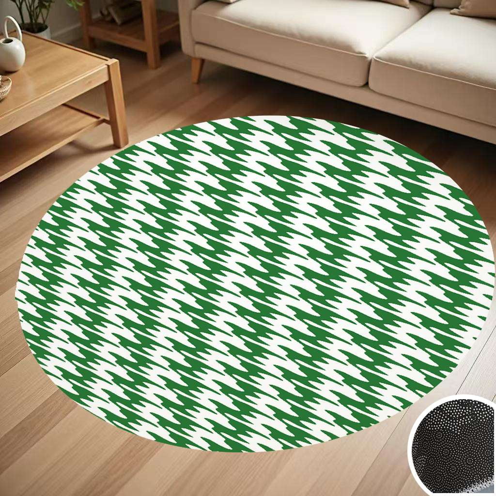 Aesthetic Patina Green And White Ripple Round Carpet Living Room ...