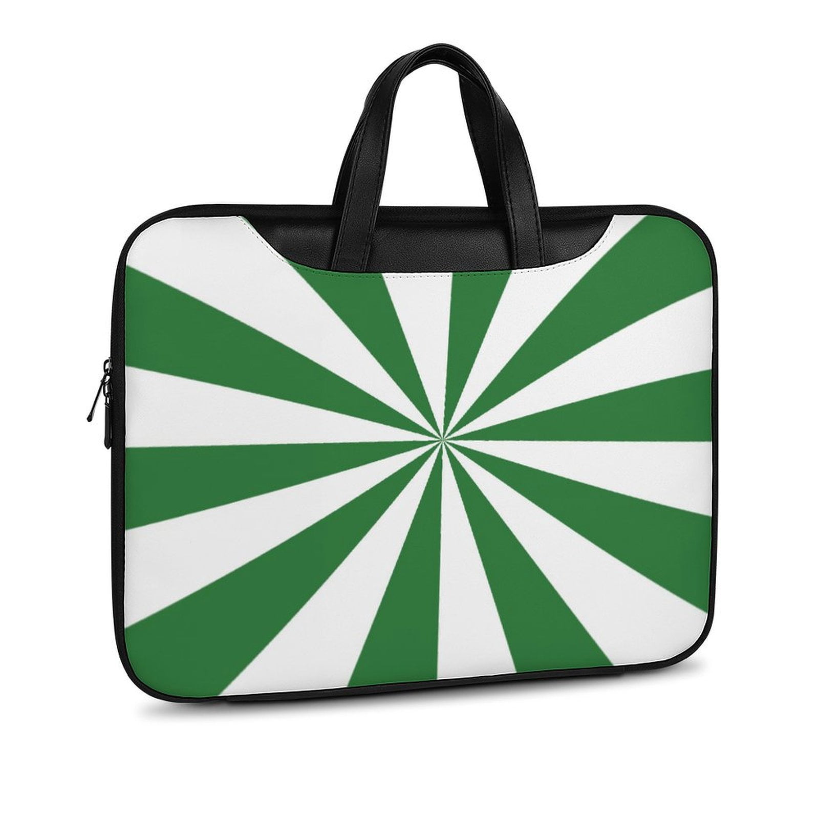 Aesthetic Patina Green And White Sunburst PU Leather Laptop Bag Women ...