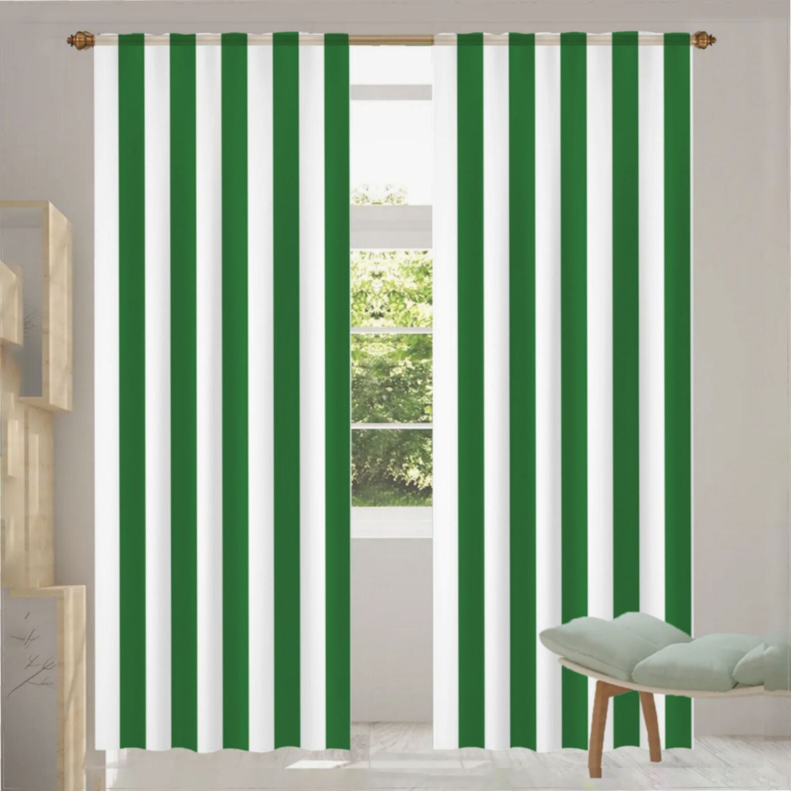 Aesthetic Patina Green And White Vertical Window Tulle Curtains for ...