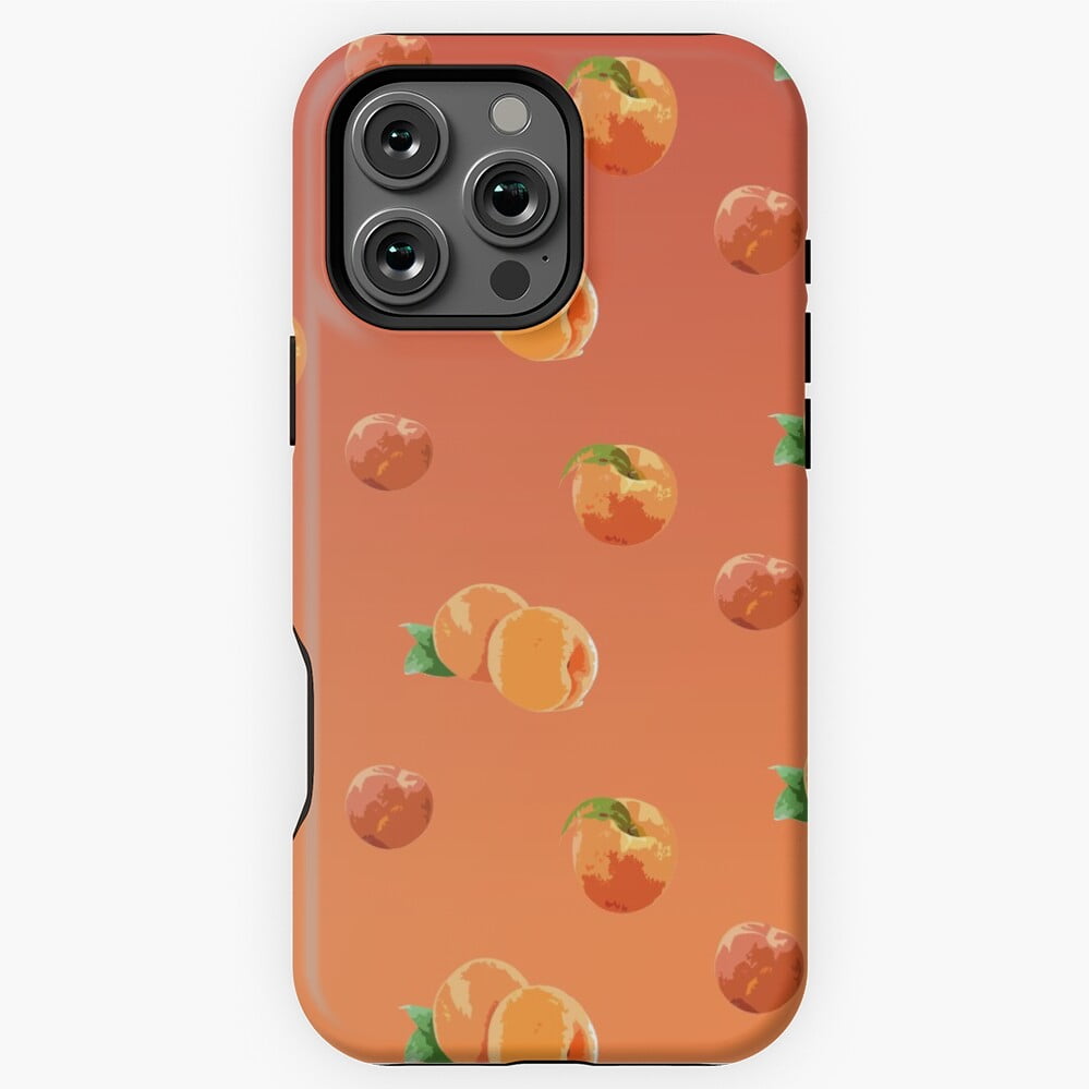 Aesthetic Peach Pattern Fruit Art Phone Case for iPhone 16 15 14 13 12 ...