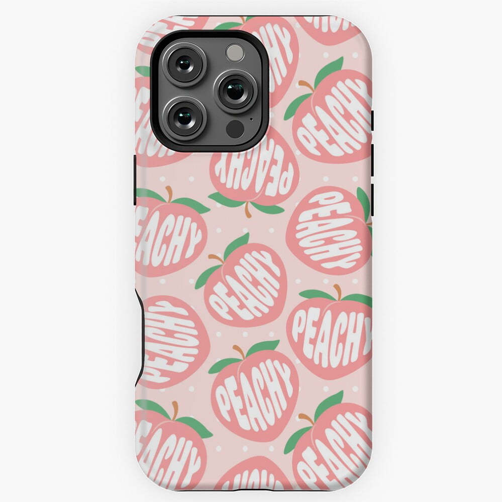 Aesthetic Peachy Pattern Pink Fruit Phone Case for iPhone 16 15 14 13 ...