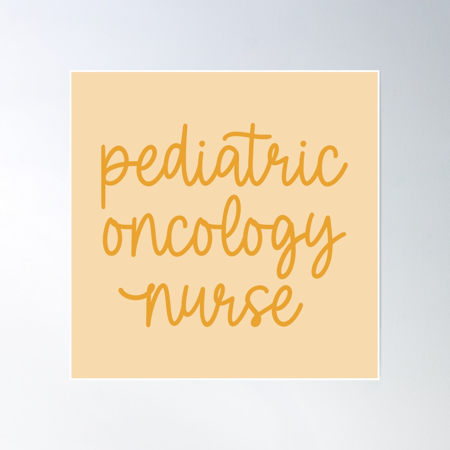 Aesthetic Pediatric Oncology Nurse Mustard Yellow Poster Wall Art ...