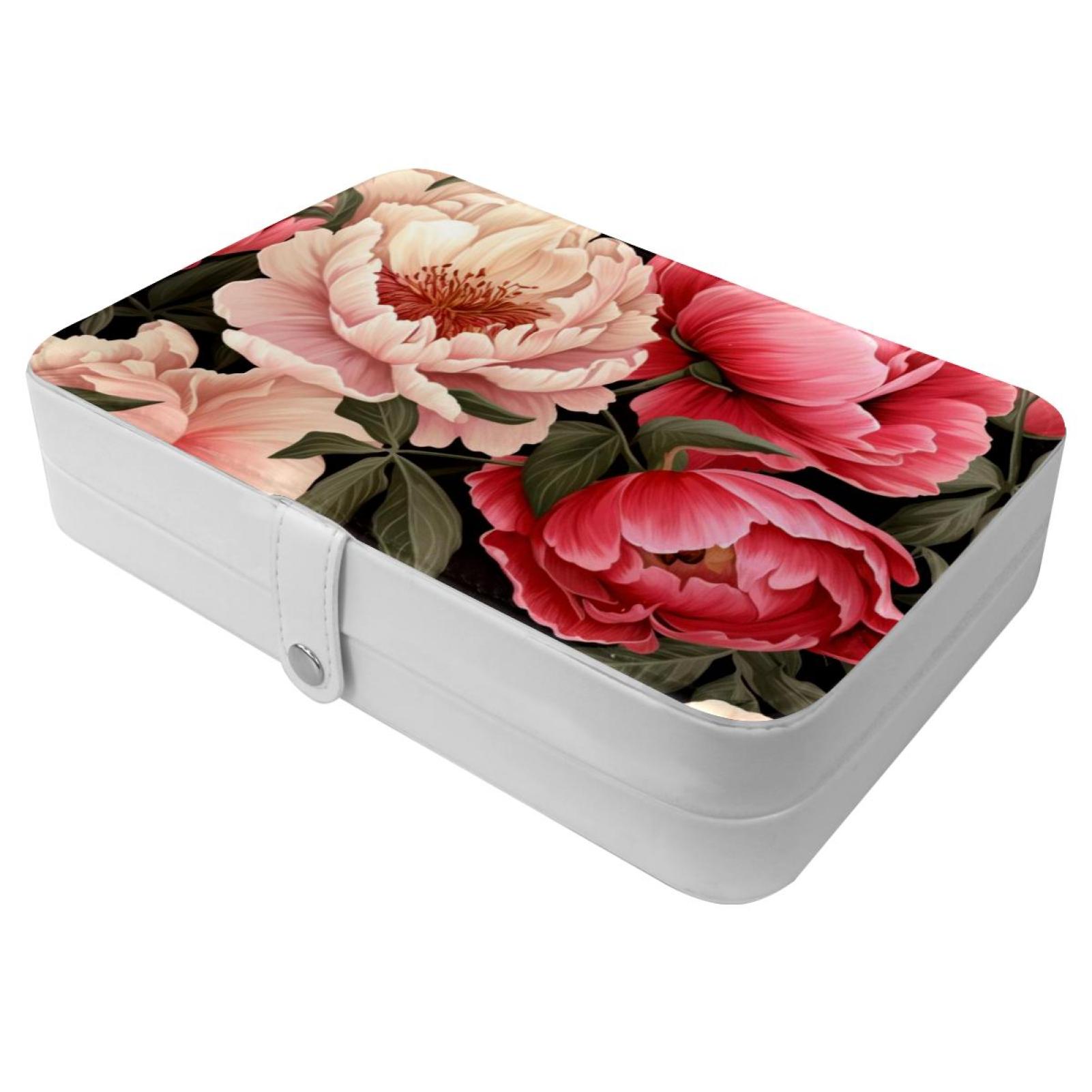 Aesthetic Peony Flower Travel Jewelry Box - Your Portable Treasure ...