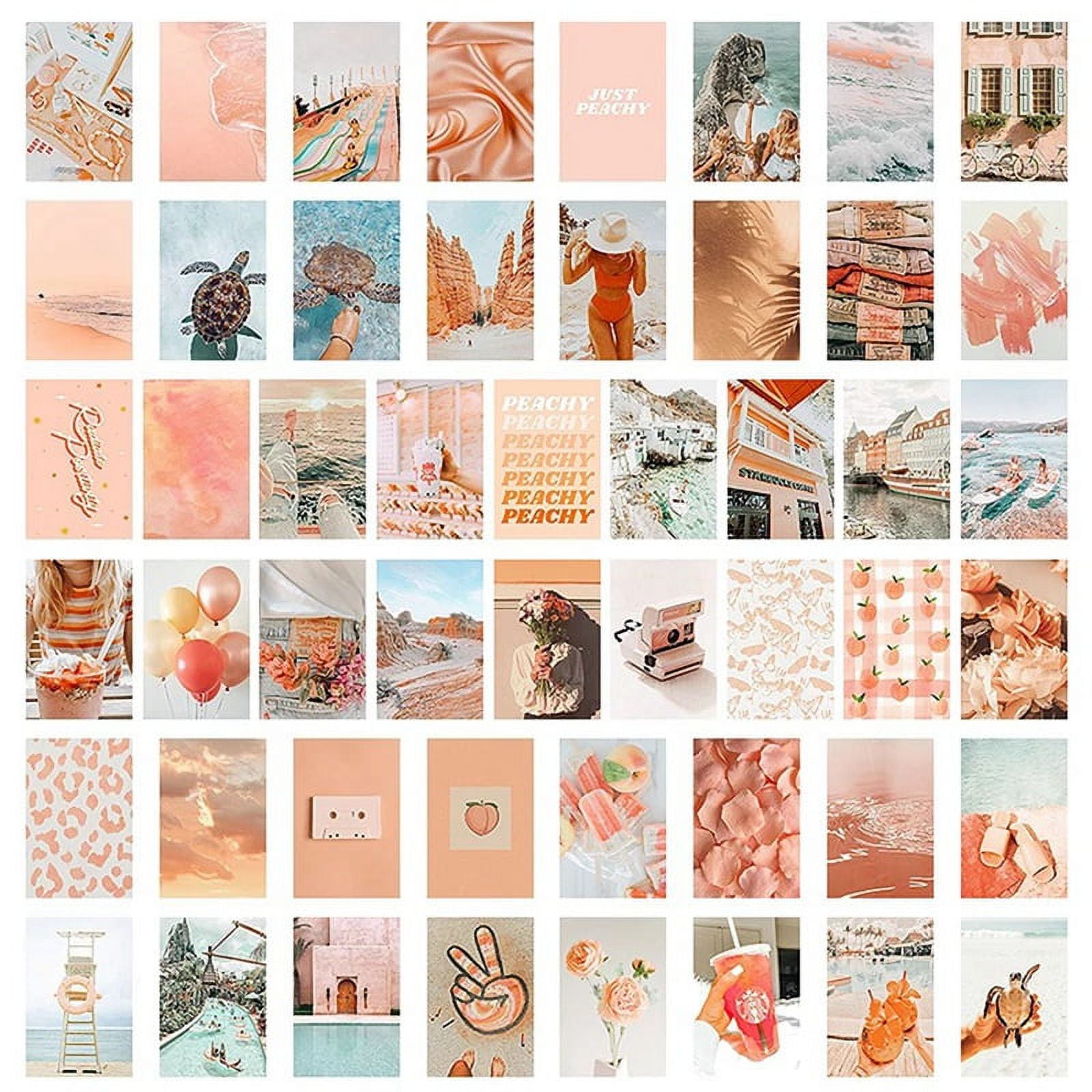 50Pcs Peach Beach Aesthetic Pictures for Wall Collage Boho Style Print ...