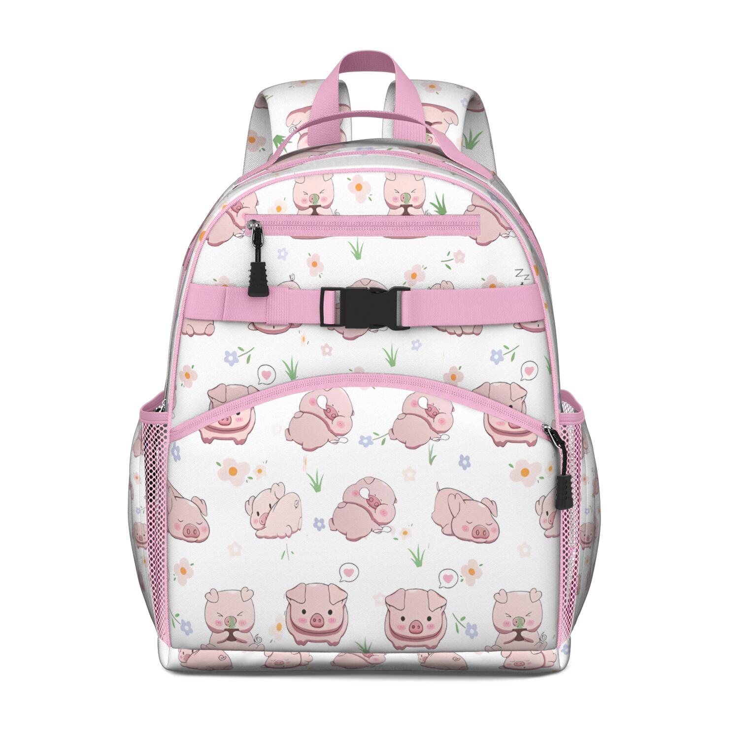 Aesthetic Pig Students Backpack Cute Cartoon Farm Animal Design with ...