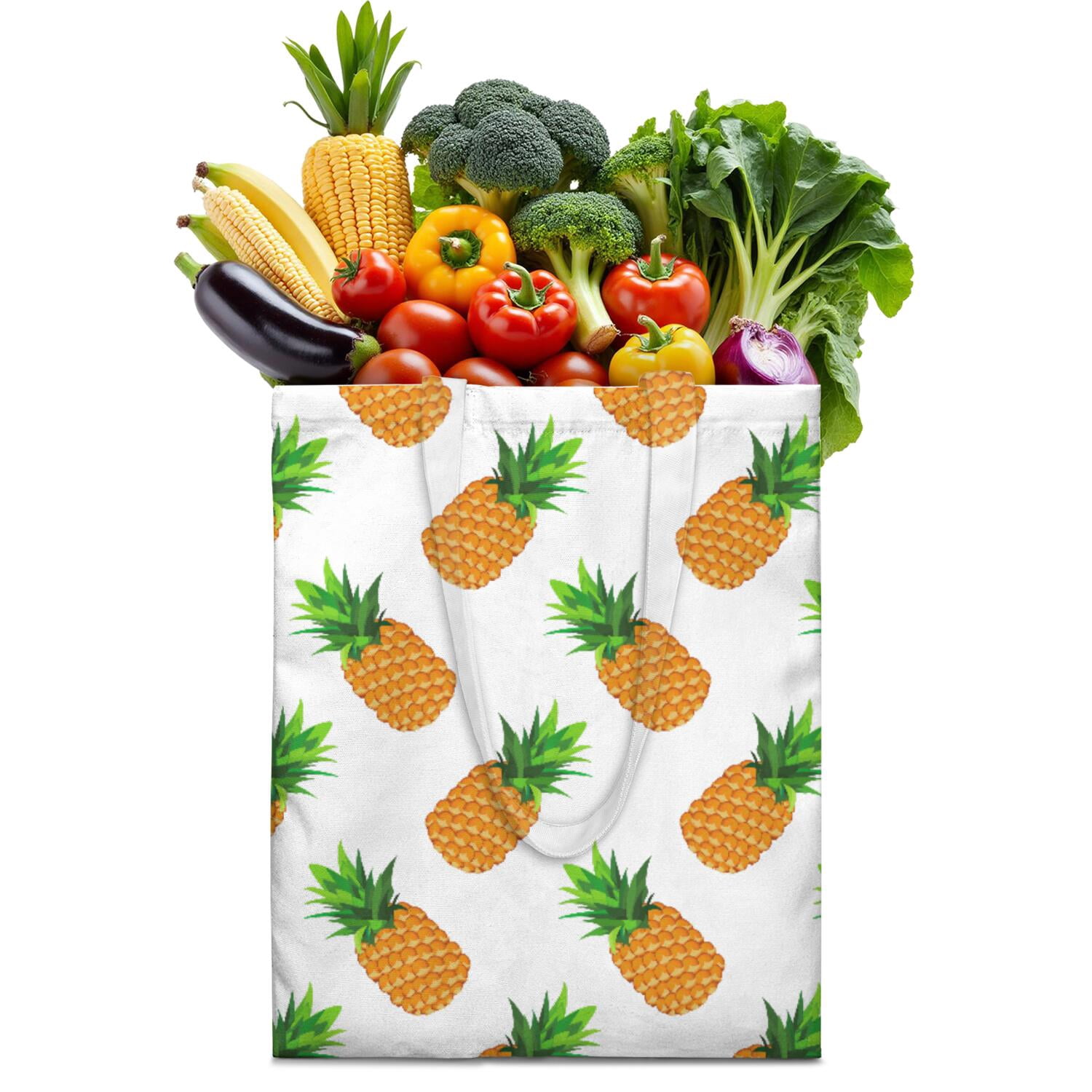 Aesthetic Pineapple Canvas Tote Bag – Tropical Hawaiian Fruit Summer ...