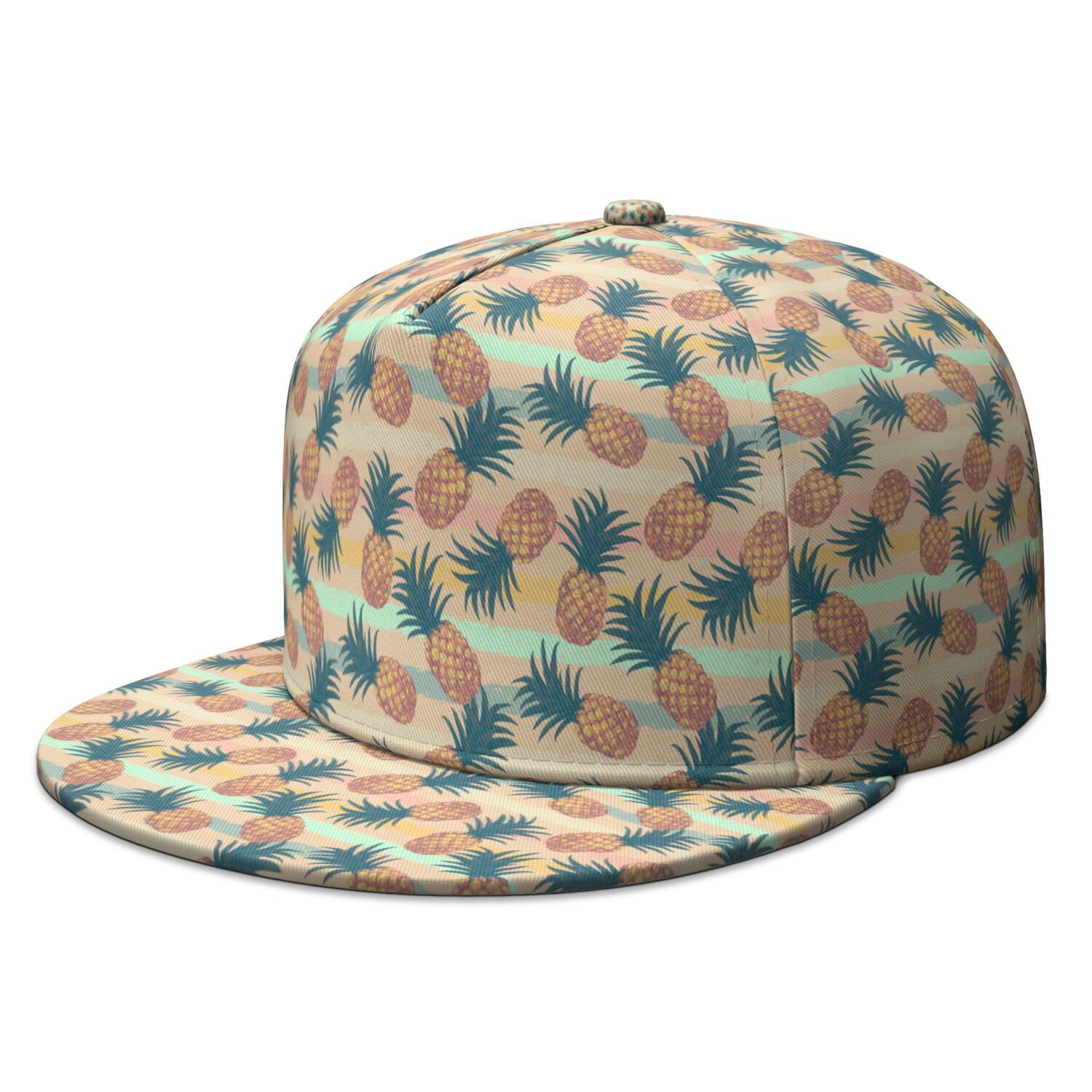Aesthetic Pineapple Cap - Pineapple and Lemon Print Snapback, Tropical ...