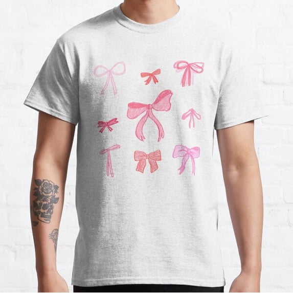 Aesthetic Pink Coquette Bows Sticker Pack Classic T-shirt - Walmart.com