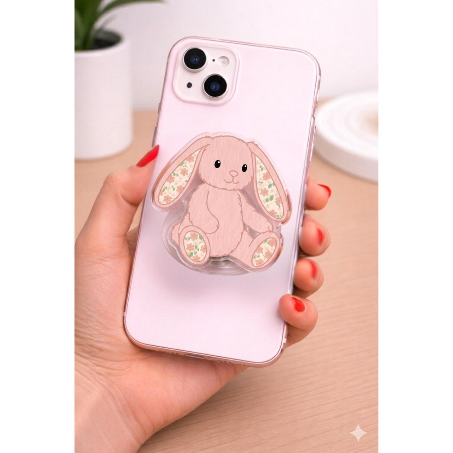 Aesthetic Pink Easter Bunny Phone Grip,Cute Bunny, Durable and Cute Pop ...