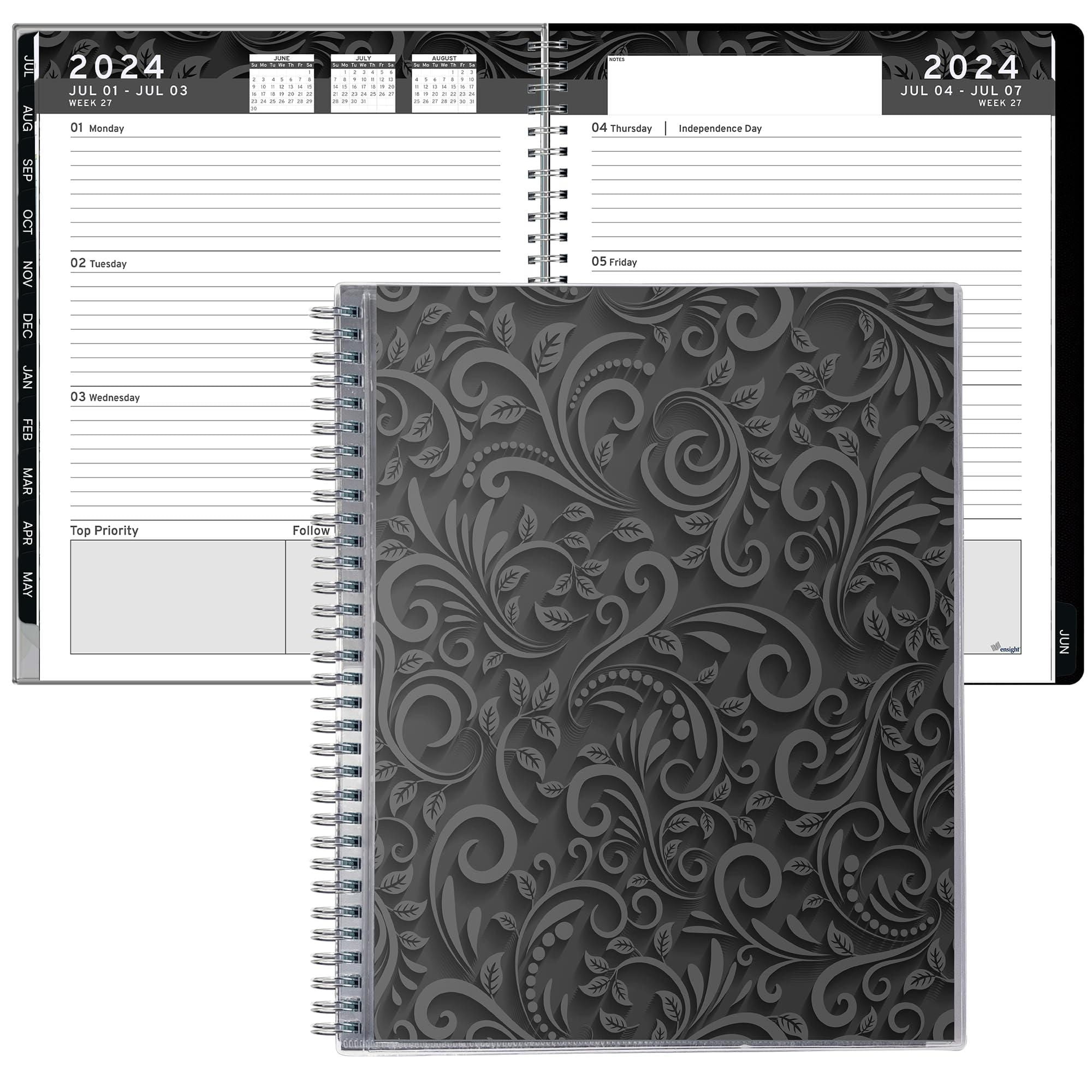 Aesthetic Planner Black Academic Year July 2024 June 2025 8.5x11 inch ...
