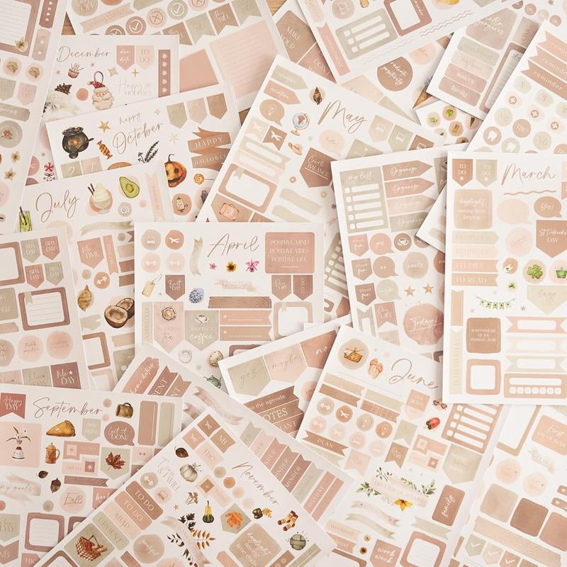 Aesthetic Planner Stickers for Fun Planning - 1220+ Monthly Boho ...