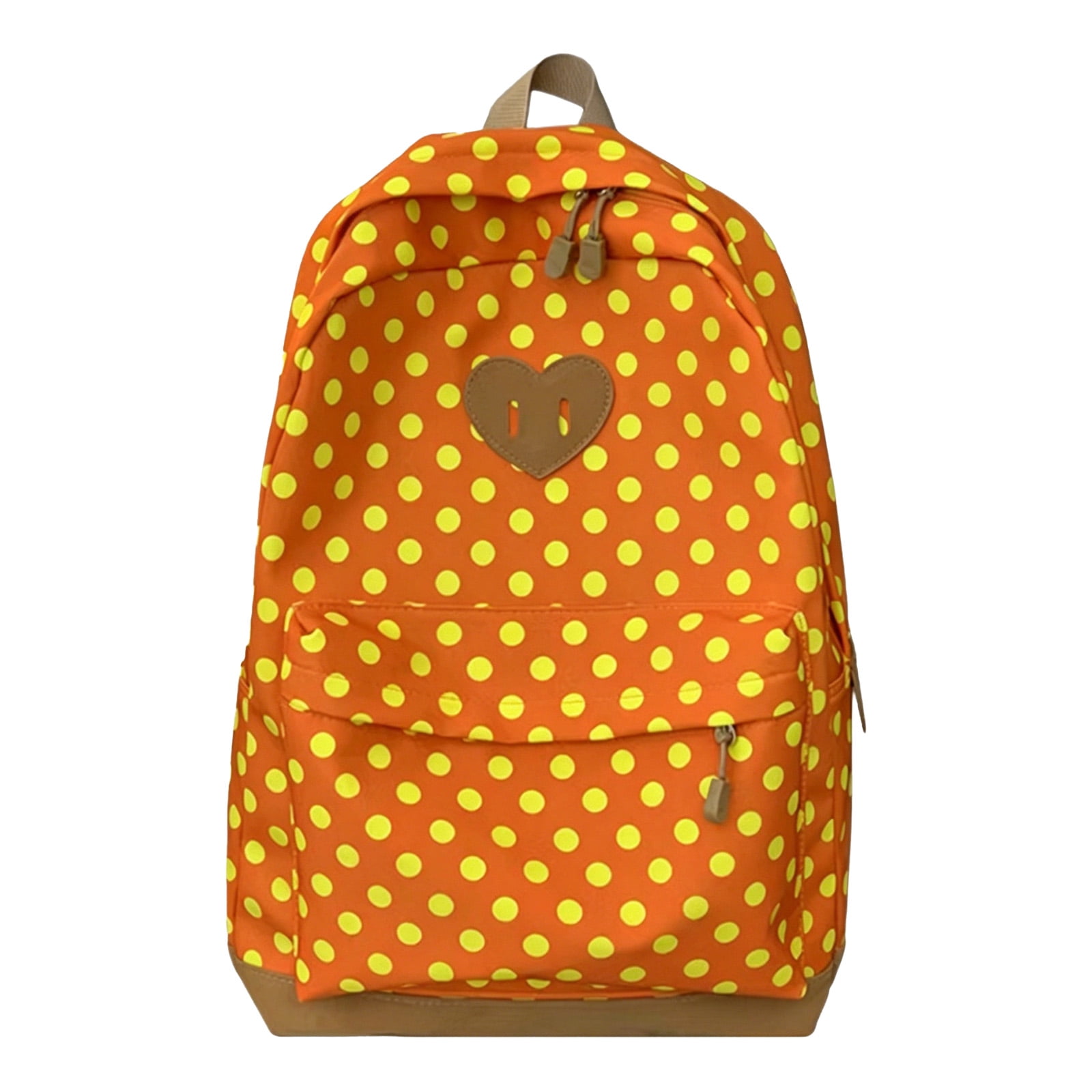 Aesthetic Polka Dot Backpack 15.75" Nylon Retro Portable for Travel ...