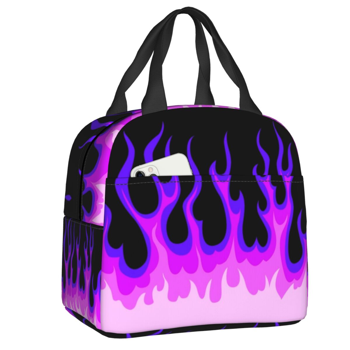 Aesthetic Pop Art Hot Fire Racing Flames Lunch Bag Cooler Thermal ...