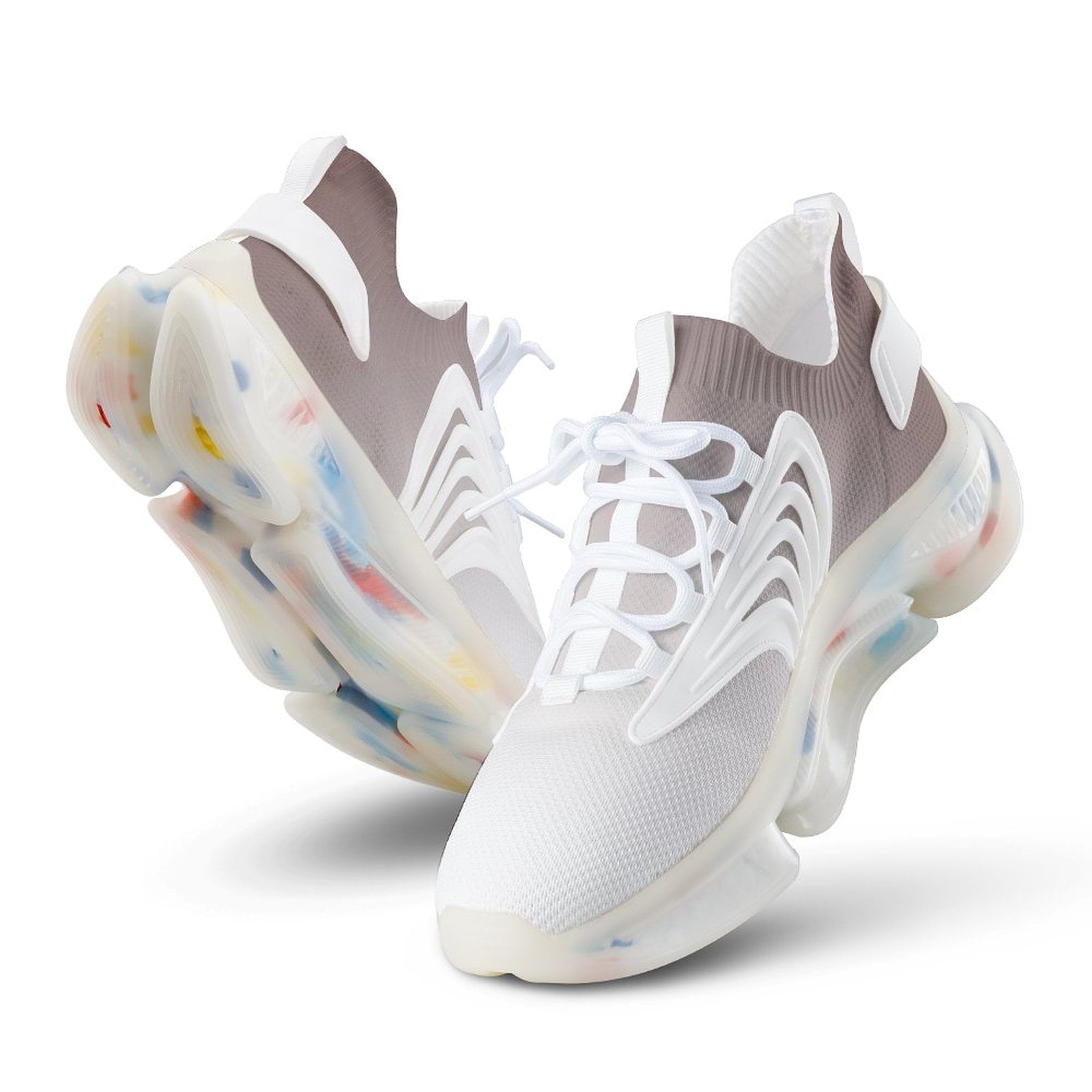 Aesthetic Purple Violet And White Gradient Walking Shoes for Men Woman ...