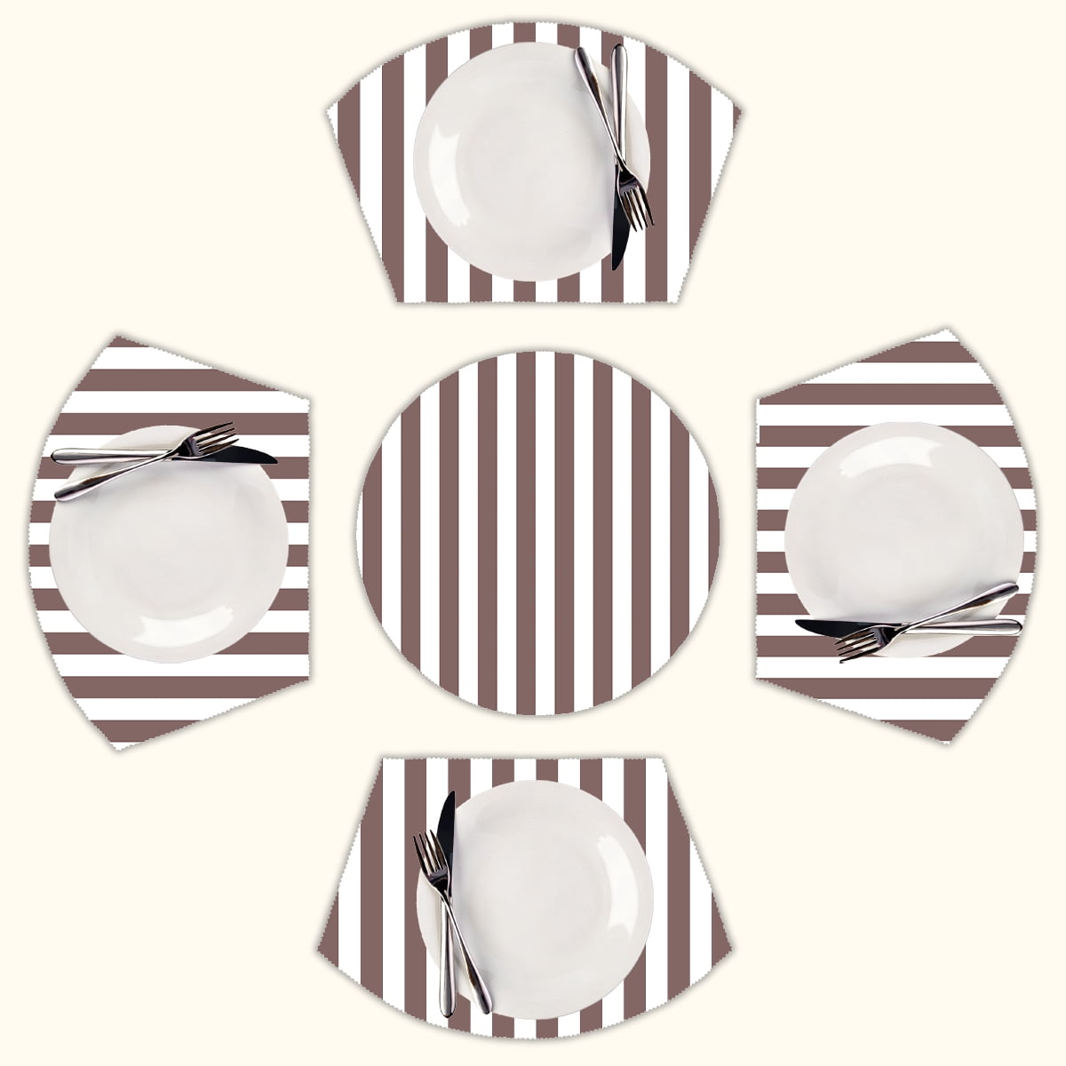 Aesthetic Purple Violet and White Vertical Round Table Placemats Set Of ...