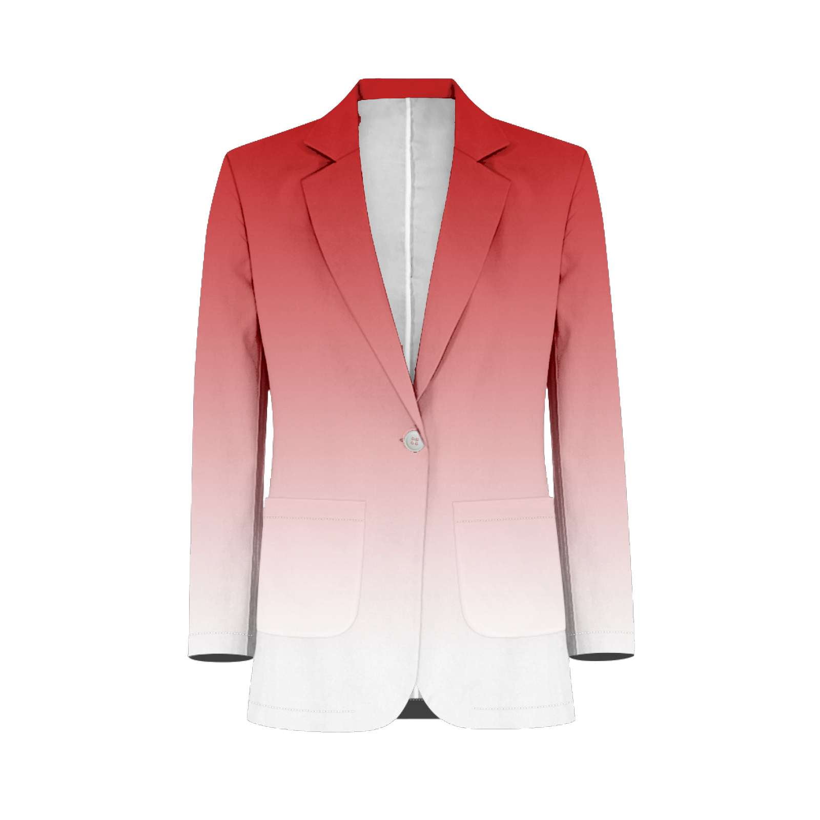 Aesthetic Raspberry Red And White Gradient Men Blazers Slim Clothing ...