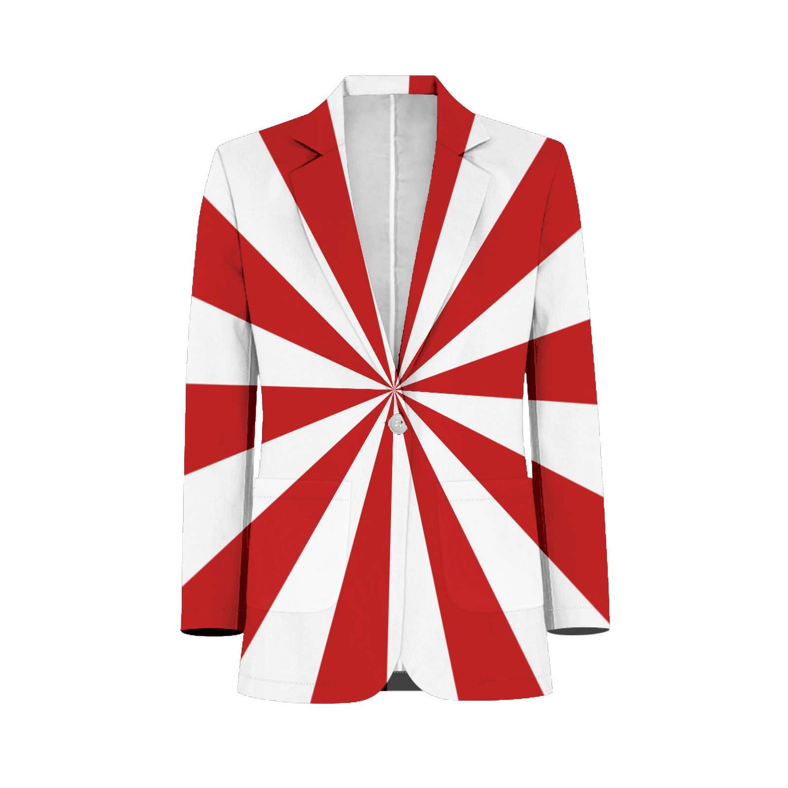 Aesthetic Raspberry Red And White Sunburst Customized Men's Suits full ...