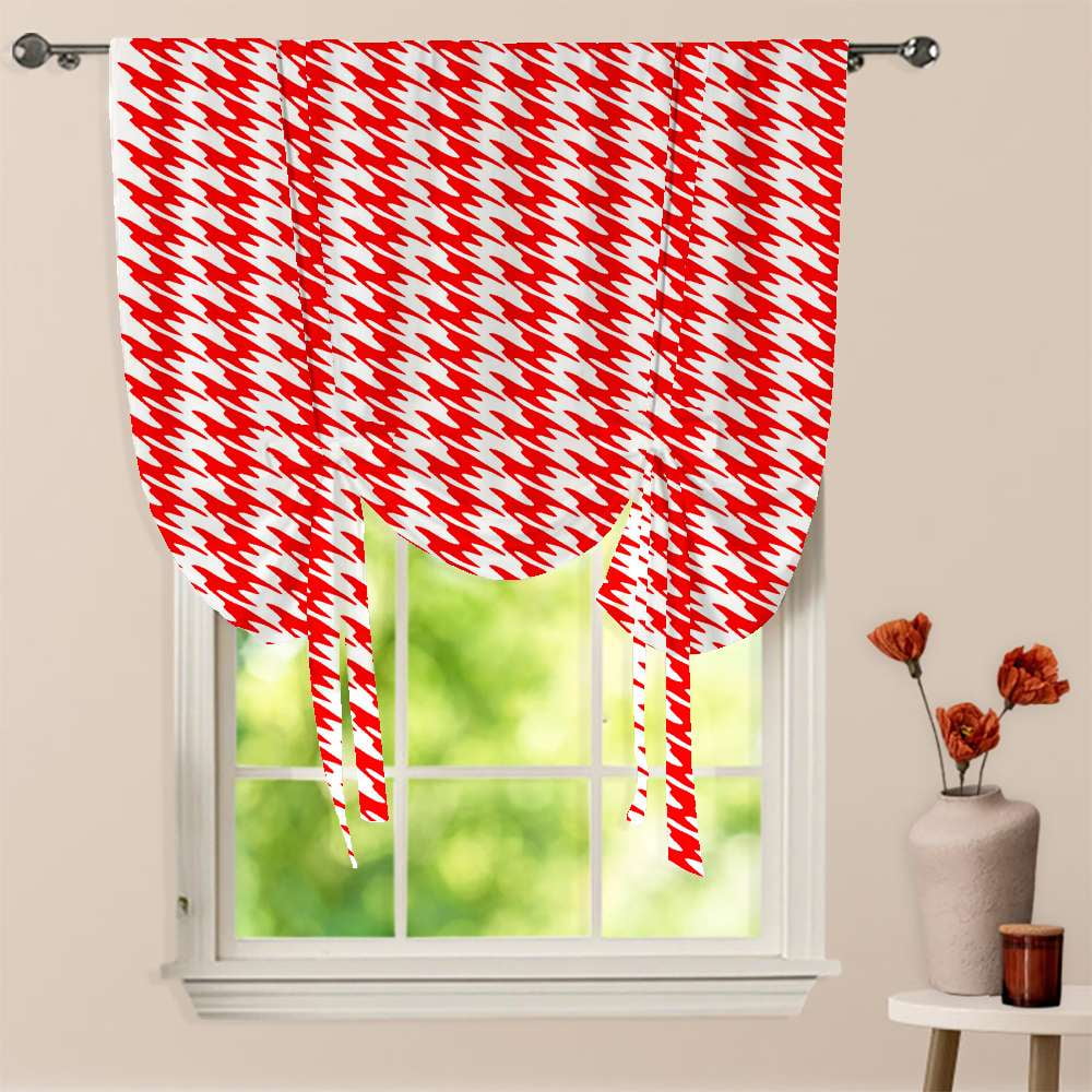 Aesthetic Red And White Ripple Window Curtain for Living Room Roman ...