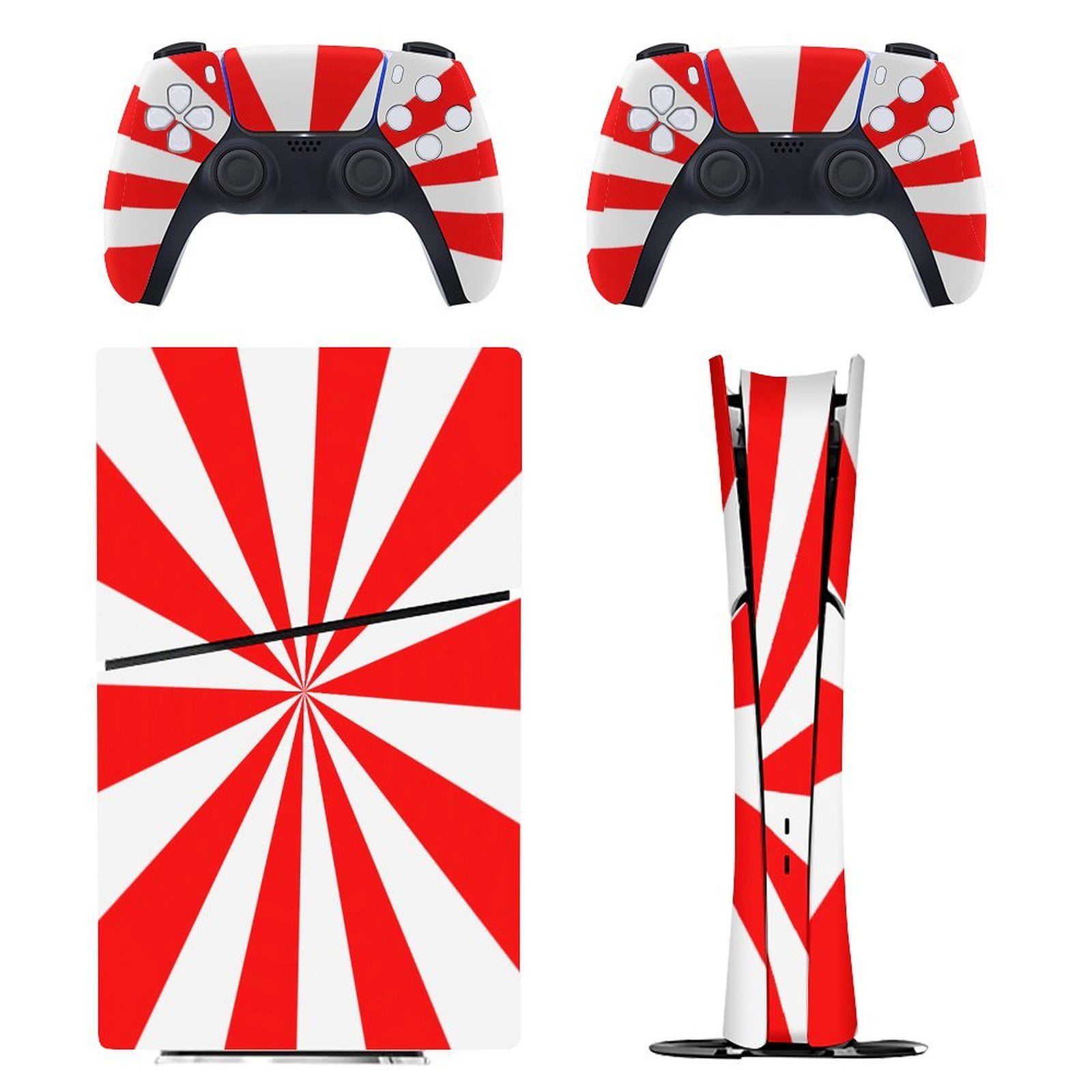 Aesthetic Red And White Sunburst PS5/PS5 Slim Digital Disc Skin Sticker ...