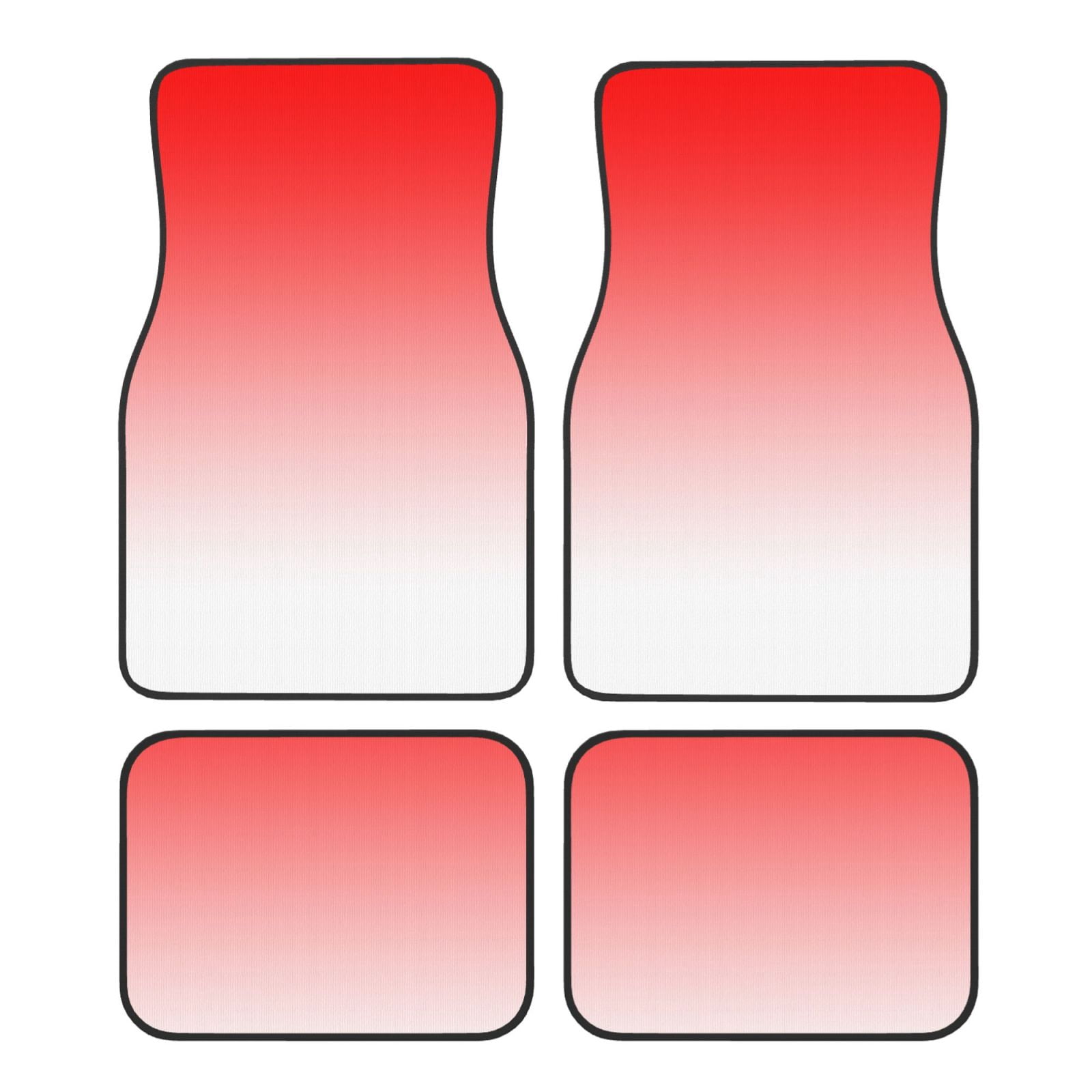 Aesthetic Red and White Gradient Floor Car Mat Universal Fit Car Floor ...